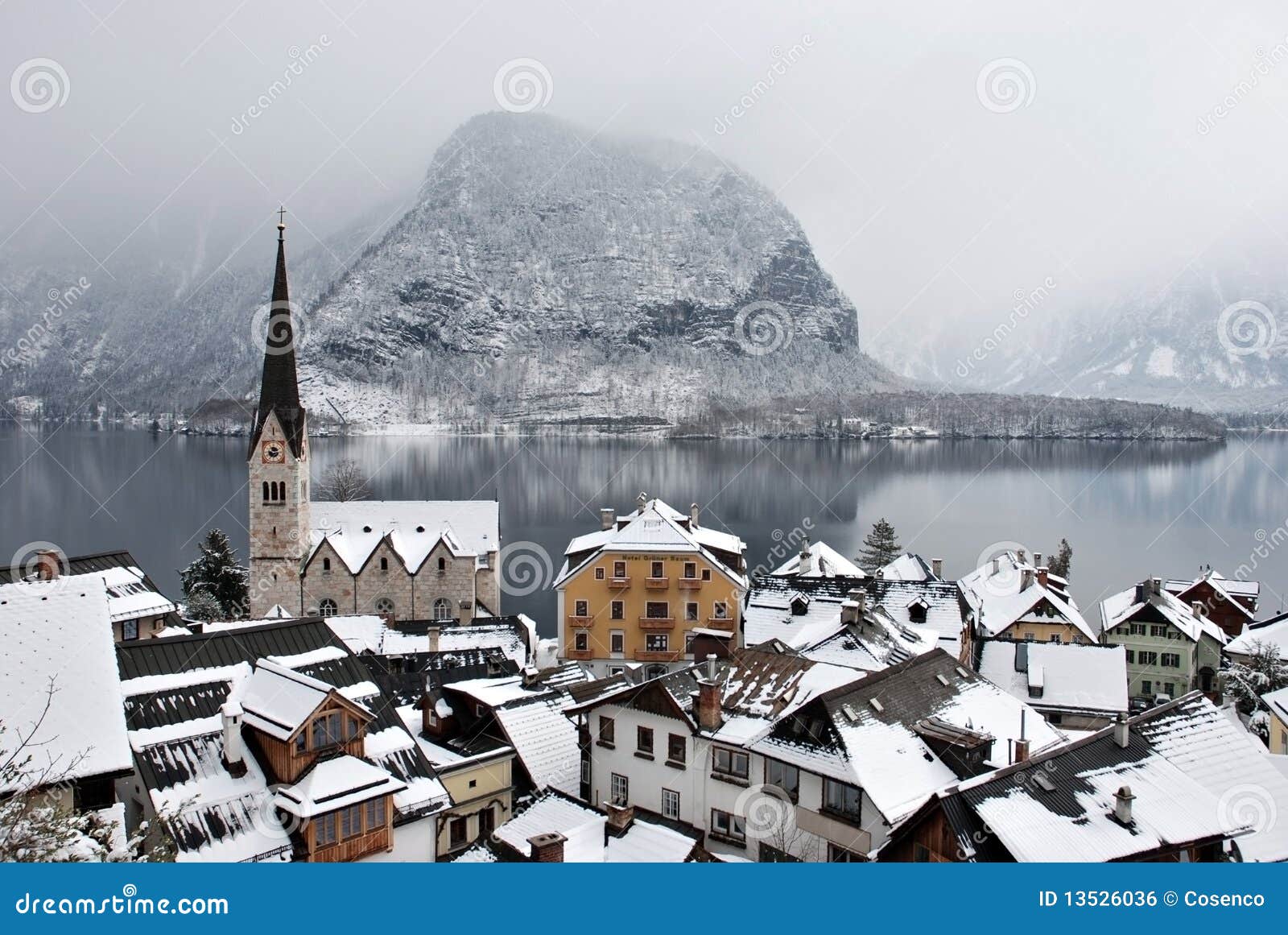 Small town in Alps stock photo. Image of beauty, cloudy - 13526036