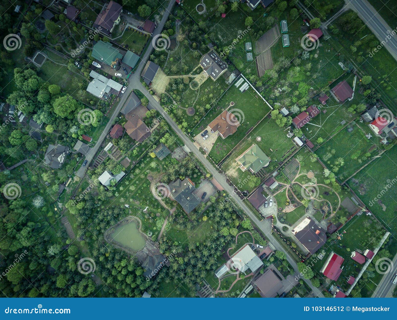 Small Town from a Bird-eye View Stock Photo - Image of outdoor, rural ...