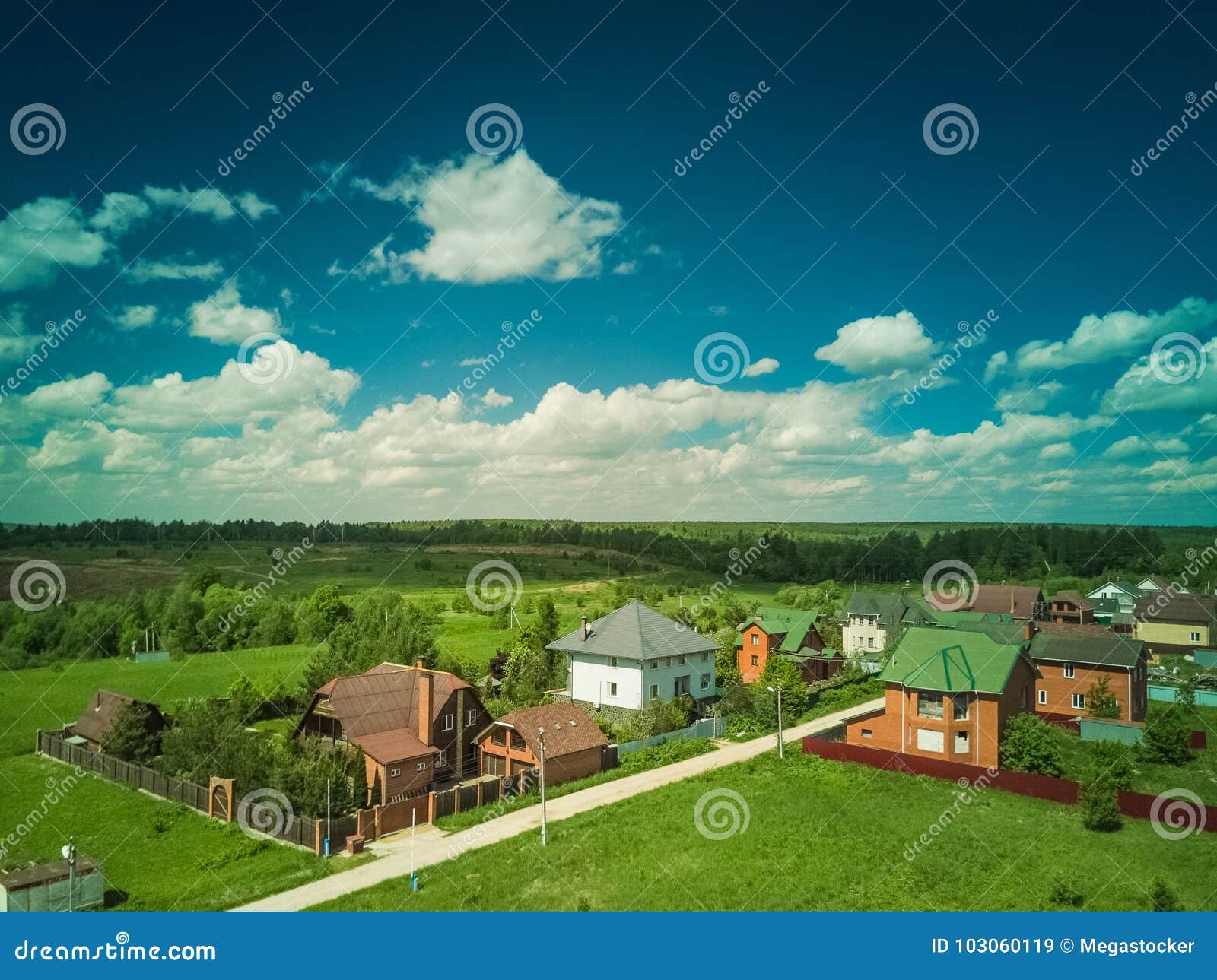 A Small Town from a Bird-eye View Stock Image - Image of daytime ...
