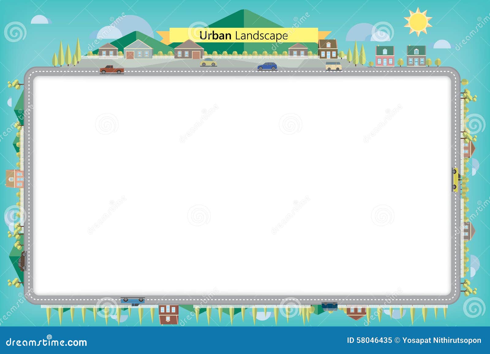 Small town stock illustration. Illustration of graphic - 58046435