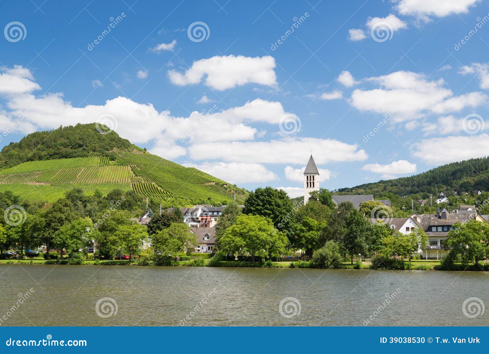 Small Town Bullay Along German River Moselle Stock Photo - Image of ...