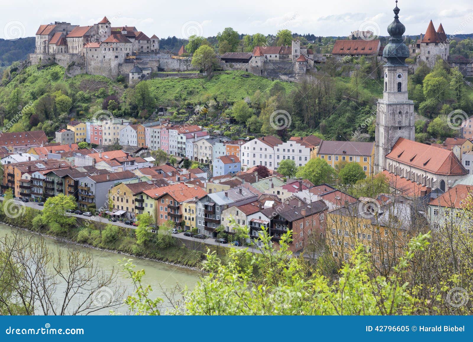 The Small Town of Burghausen, Germany Stock Image - Image of town ...