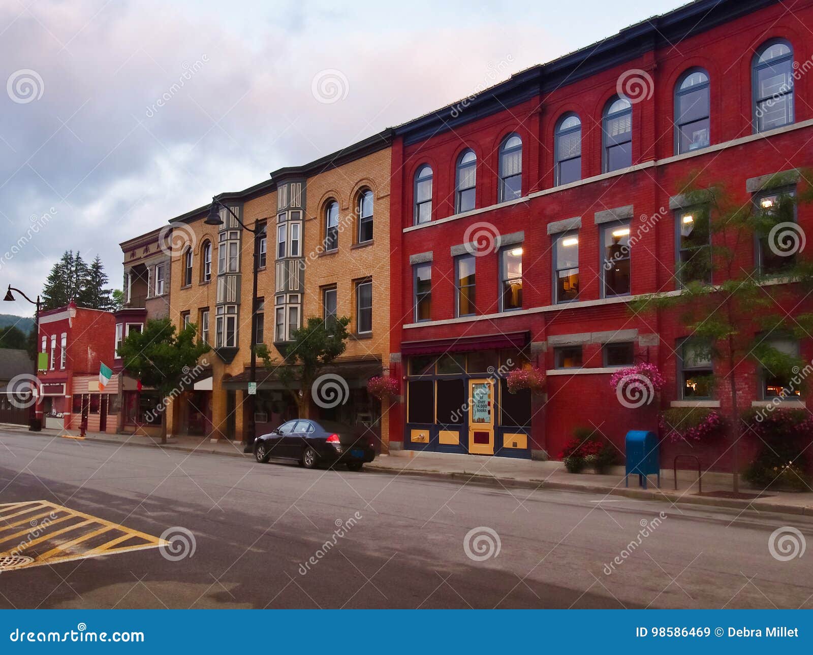 Small town center stock image. Image of morning, rural - 98586469