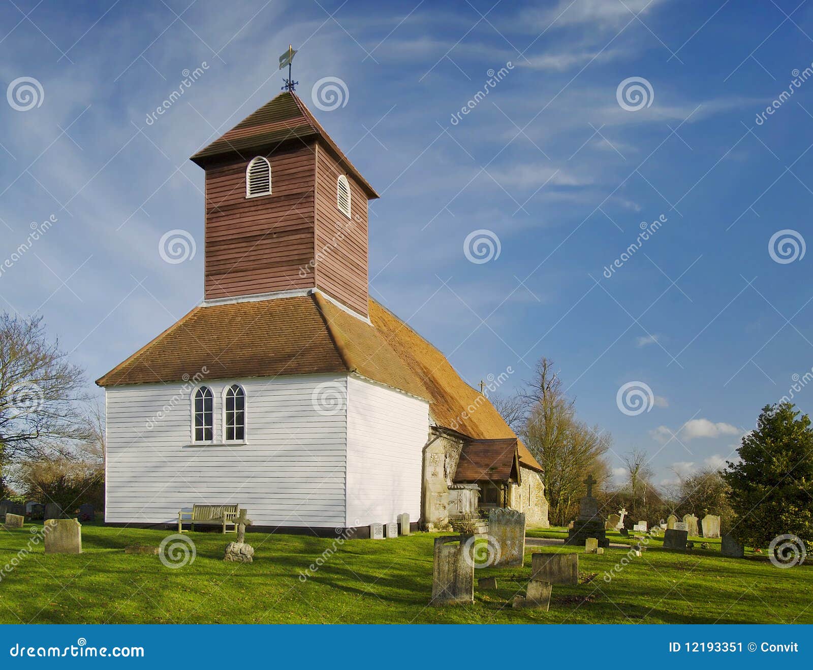 Small town church stock image. Image of blue, england - 12193351