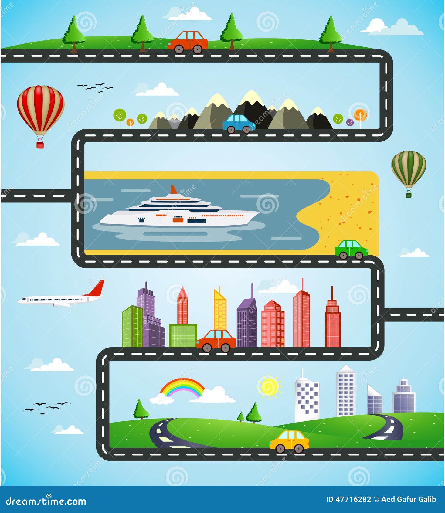 Small town cityscape stock vector. Illustration of apartments - 47716282