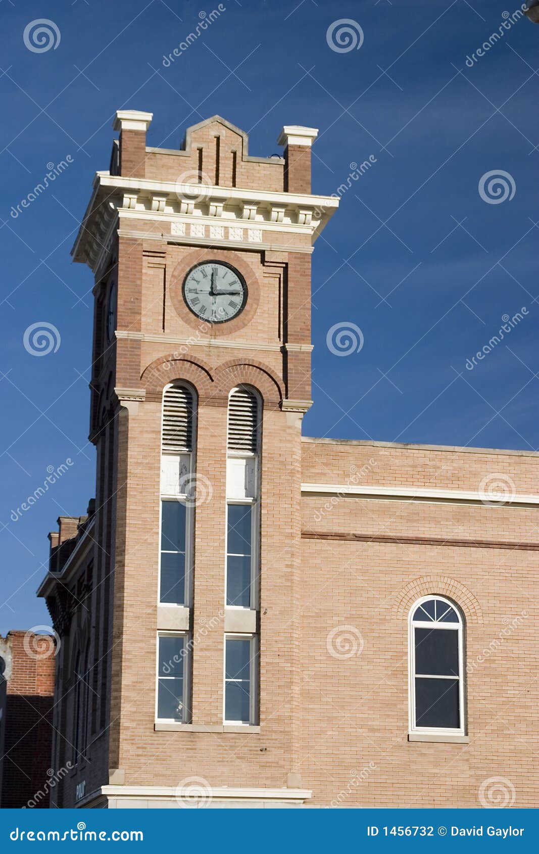 Small town clock stock photo. Image of time, town, tower - 1456732