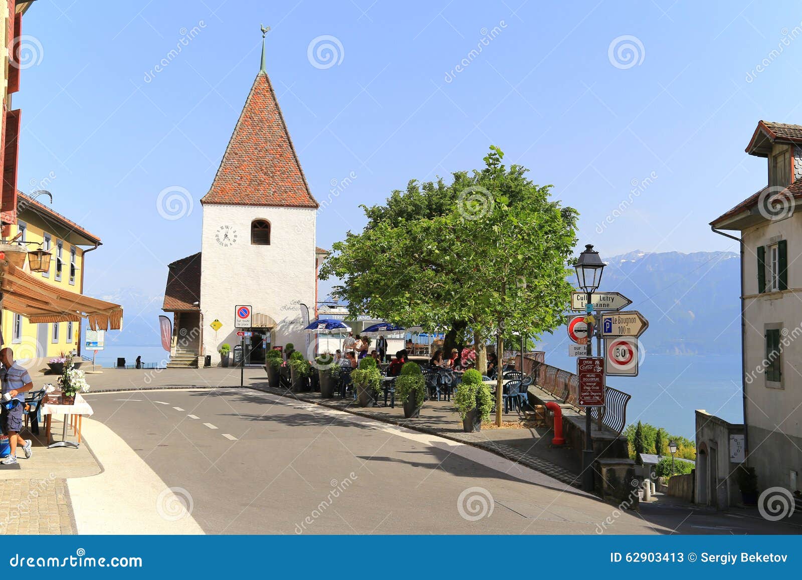 Small Town of Cully on Lake Geneva, Switzerland Editorial Stock Photo ...