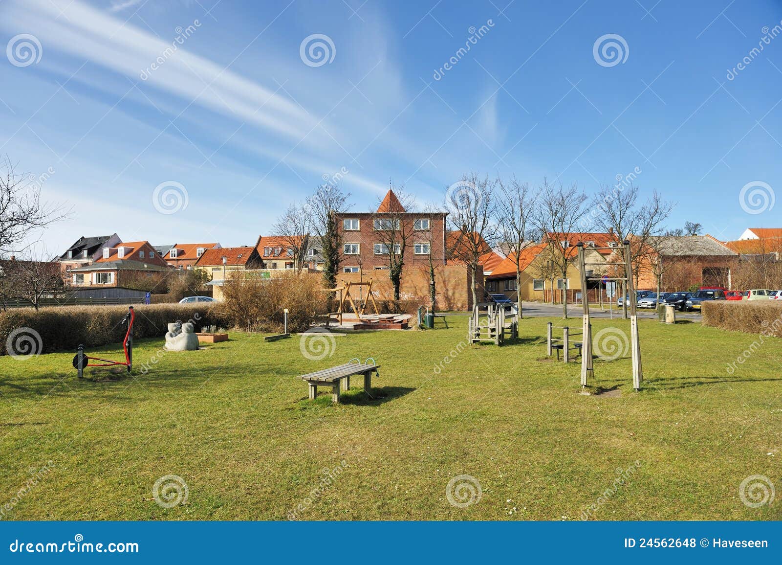Small town in Denmark stock photo. Image of roof, home - 24562648