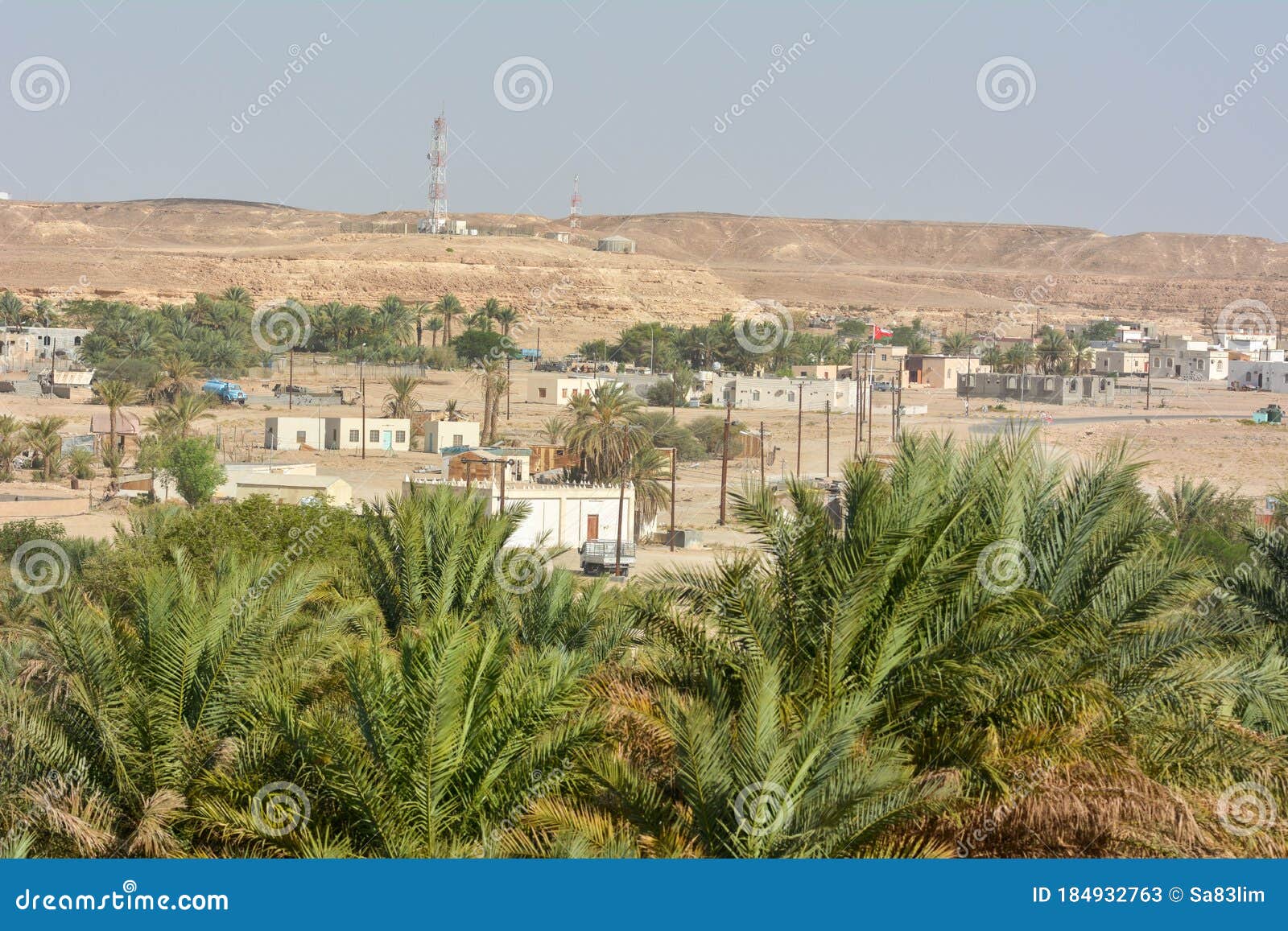 Small town in the desert stock image. Image of arabic - 184932763