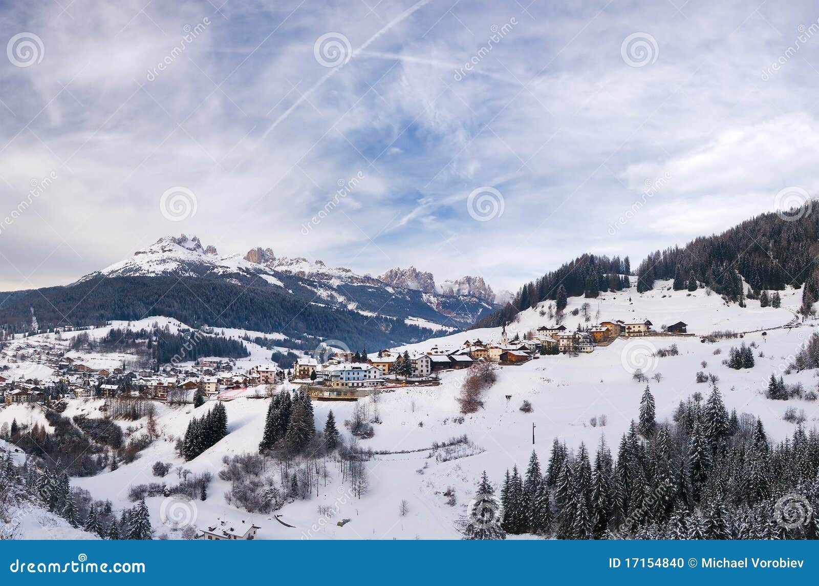 Small town in Italian Alps stock photo. Image of landscape - 17154840
