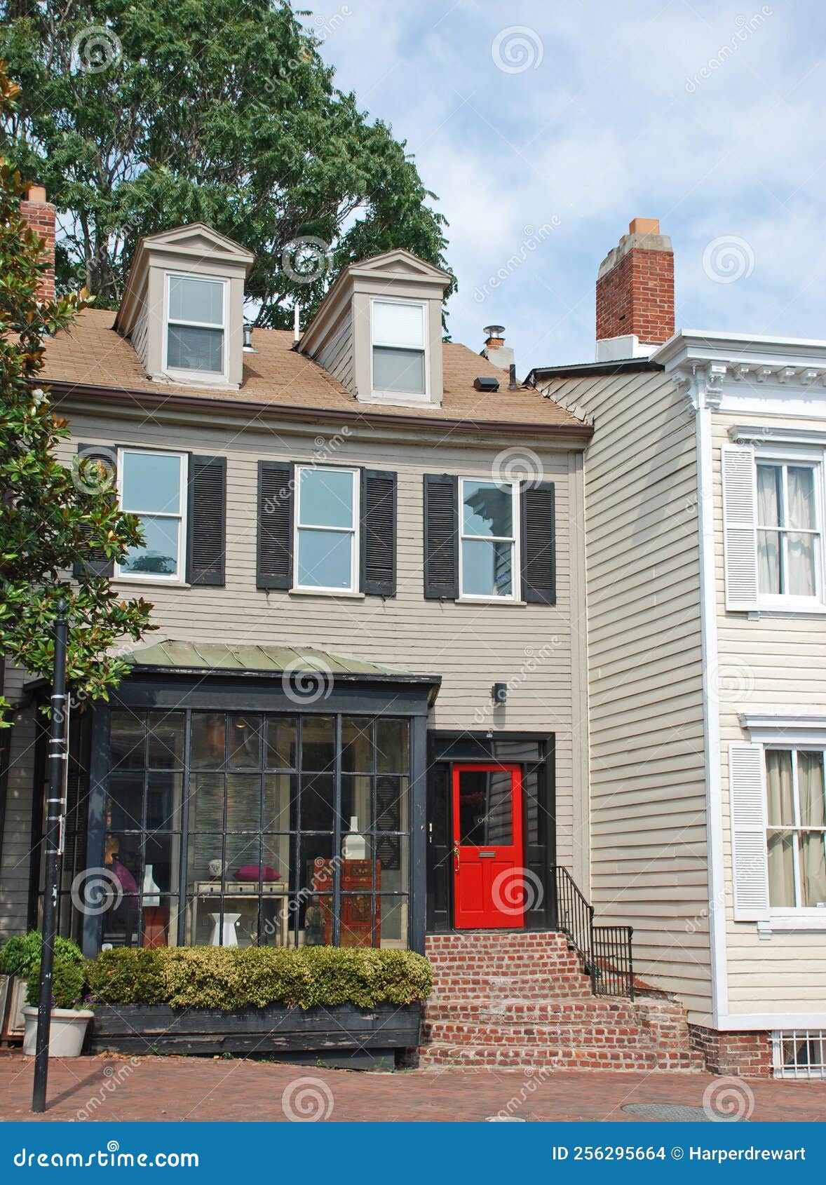 Small Town Main Street Georgetown DC Editorial Stock Image - Image of ...