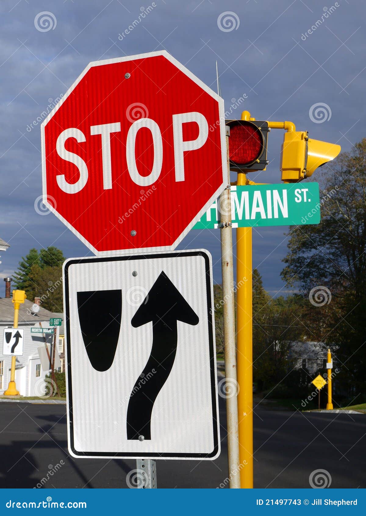 Small Town: Main Street Road Signs Stock Image - Image of ...