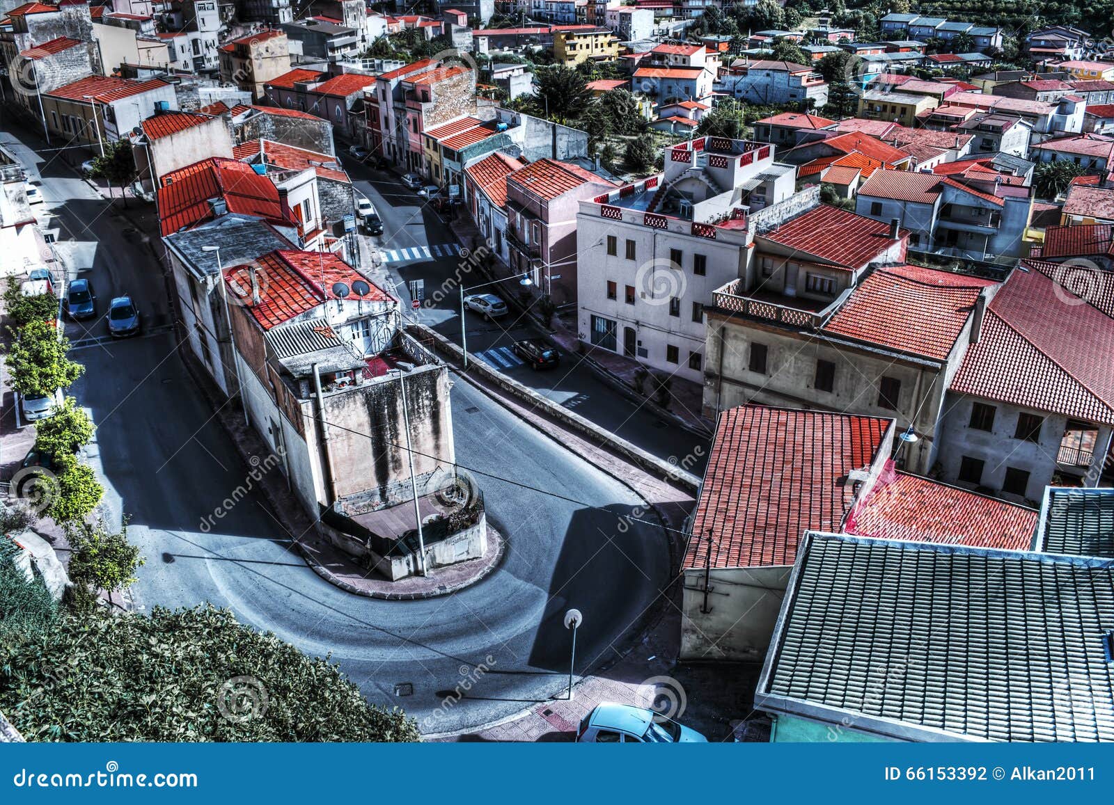 Small town seen from above stock photo. Image of house - 66153392