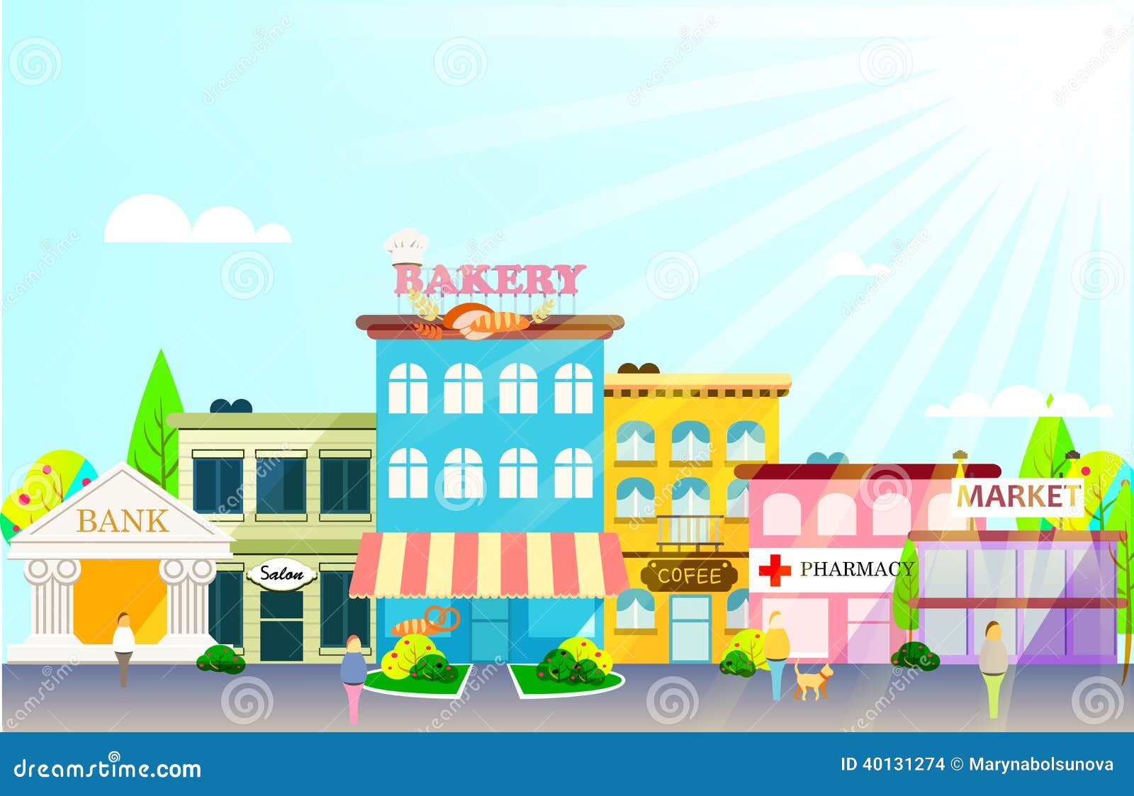 Small Business Building Cartoon