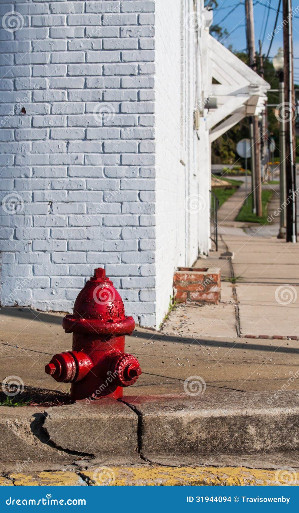Small Town Street Fire Hydrant Stock Photo - Image of hose, department ...