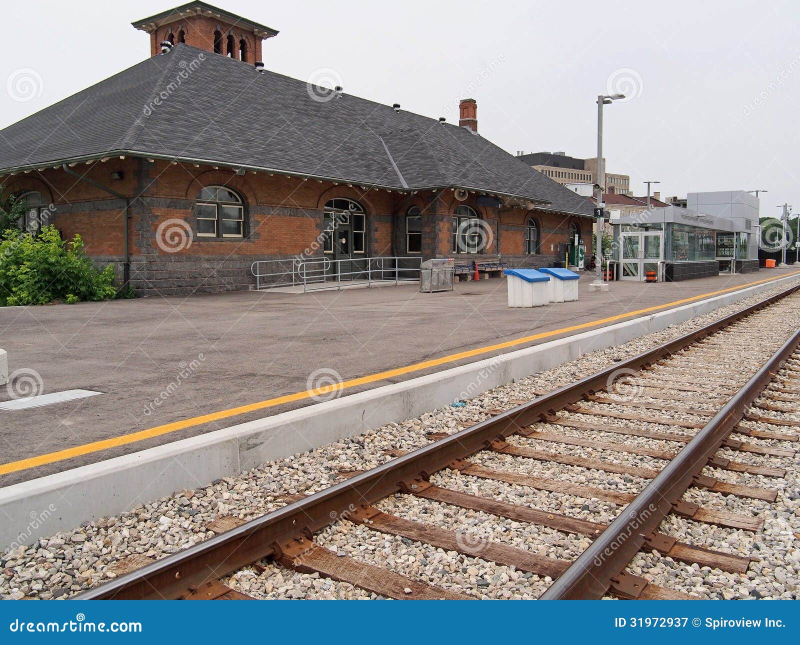 Small town train station stock image. Image of railway - 31972937