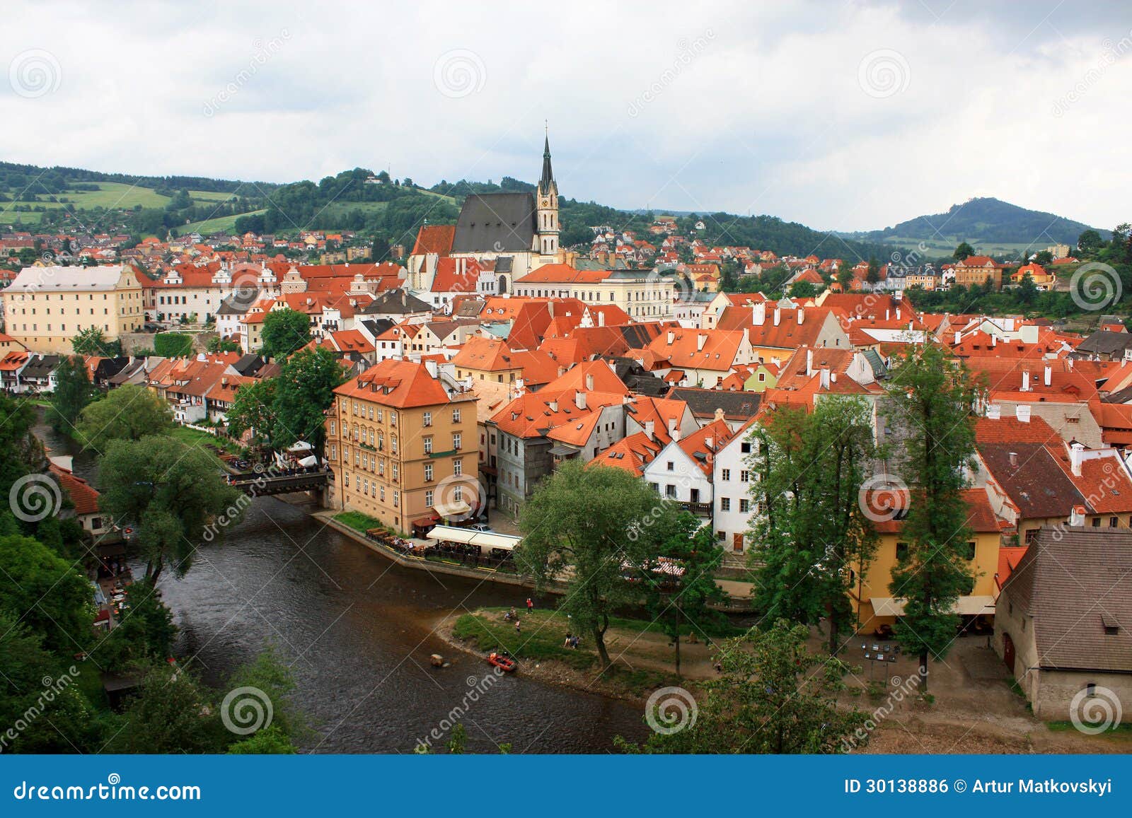 Small town. stock photo. Image of building, bridge, tree - 30138886