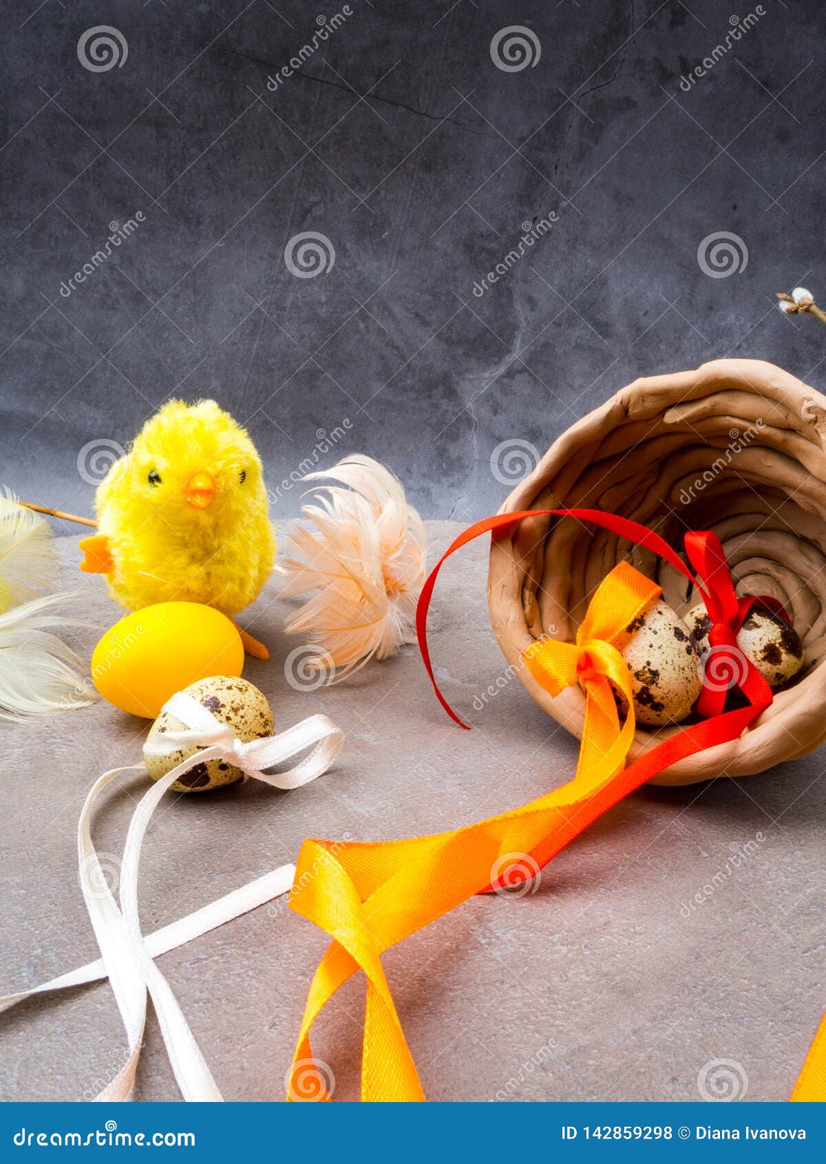 Small Toy Chick with Easter Eggs Stock Photo - Image of food, fluffy ...