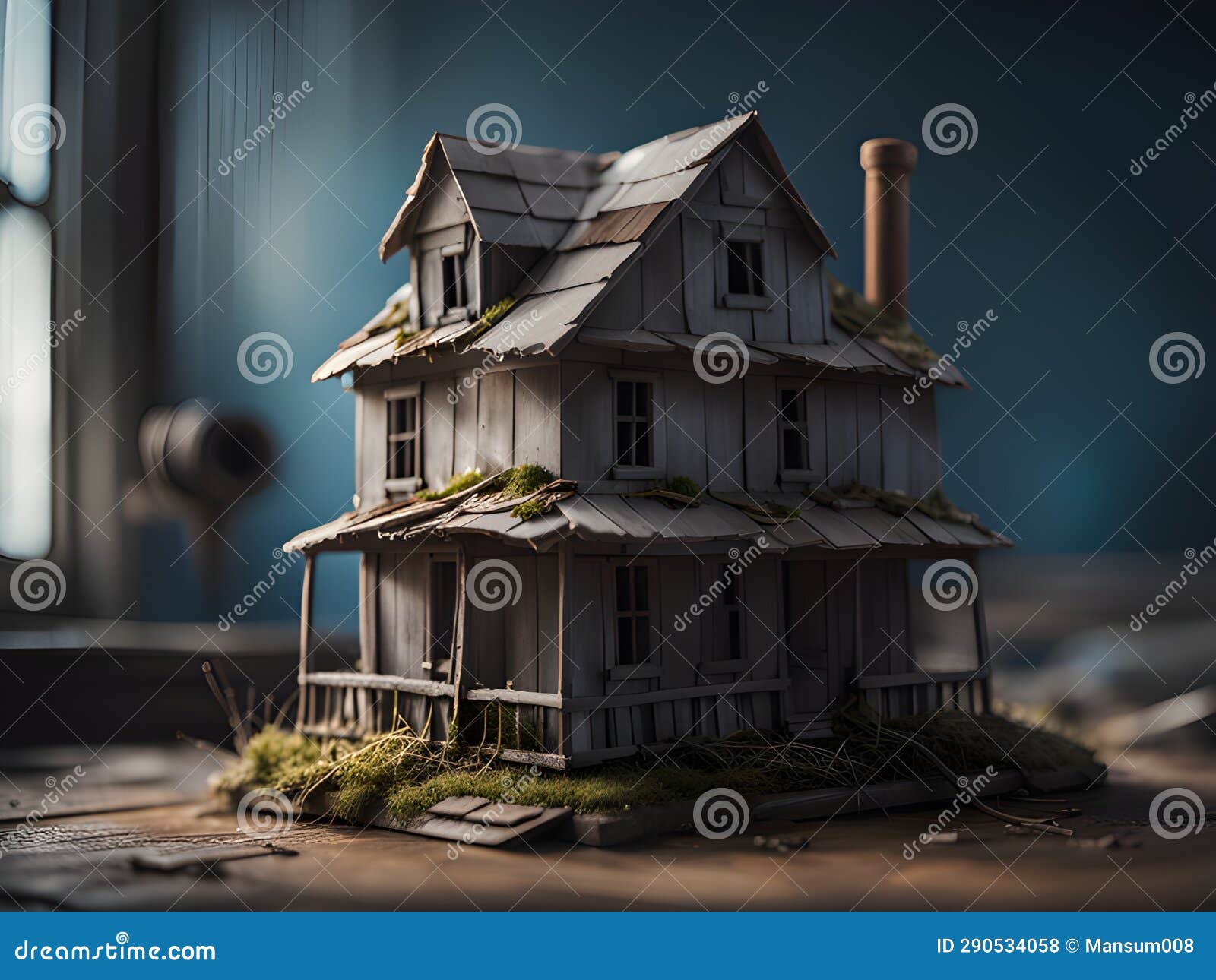 A Small Toy House on a Table , 3d Illustration Stock Illustration ...