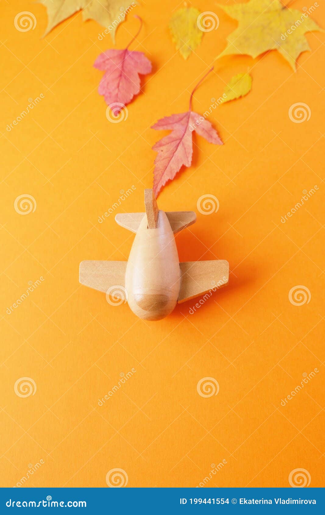 Small Toy Plane with Autumn Leaf. Autumn Concept Stock Photo - Image of ...