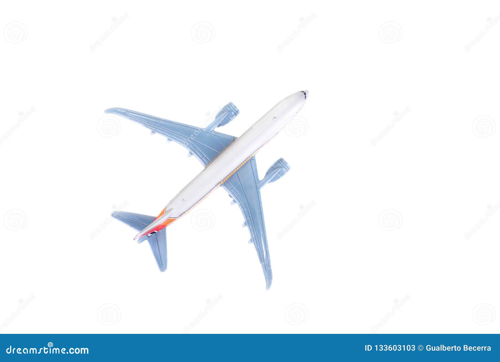 Small Toy Plane Isolated on White Stock Image - Image of silver, model ...