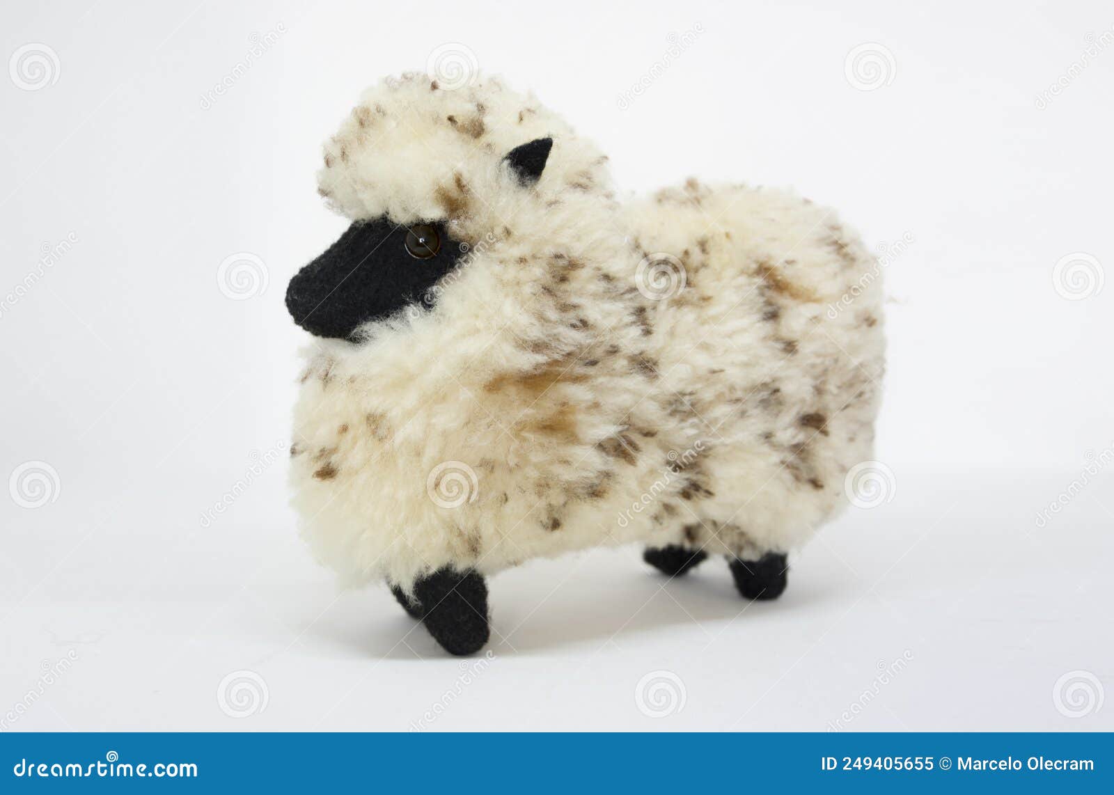 Small Toy in the Shape of a Sheep, with Real Wool. Stock Image - Image ...