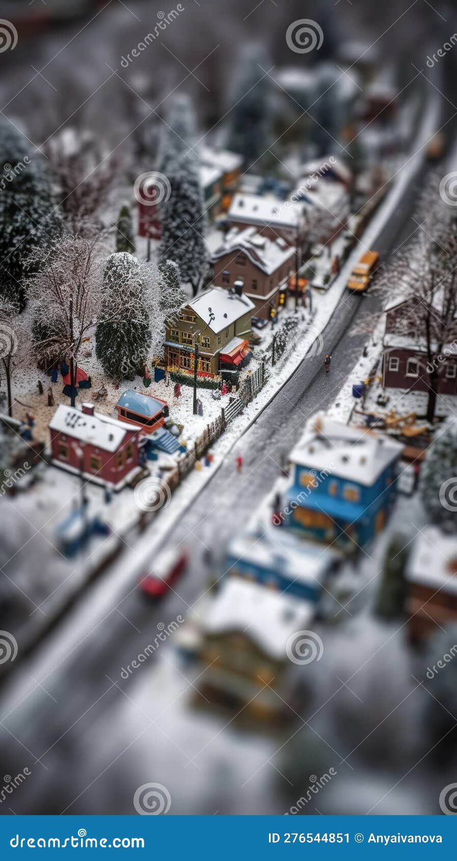 A Small Toy Town with a Lot of Snow on the Ground. AI Generative Image ...