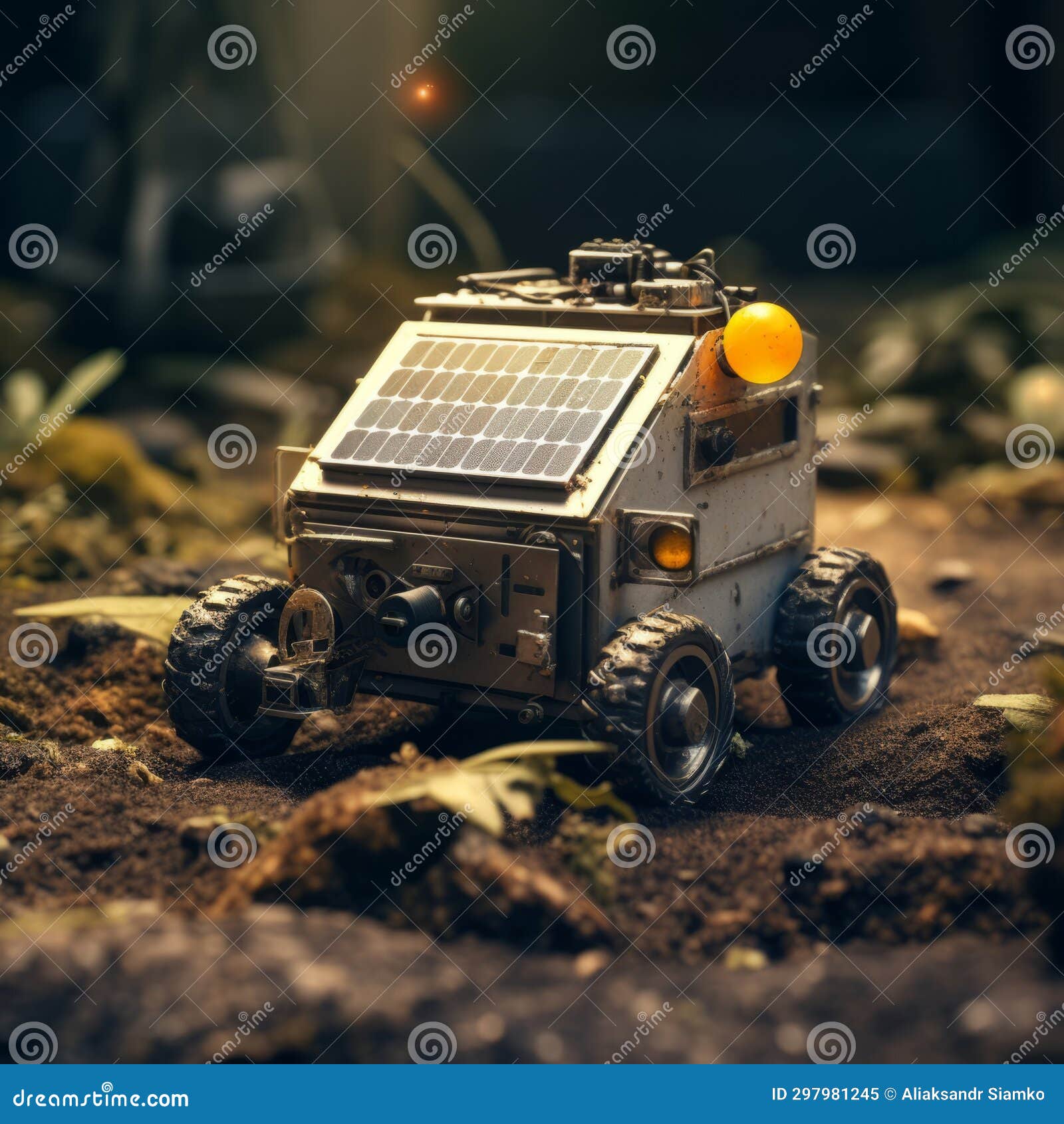 A Small Toy Vehicle with a Solar Panel on Wheels Stock Image - Image of ...