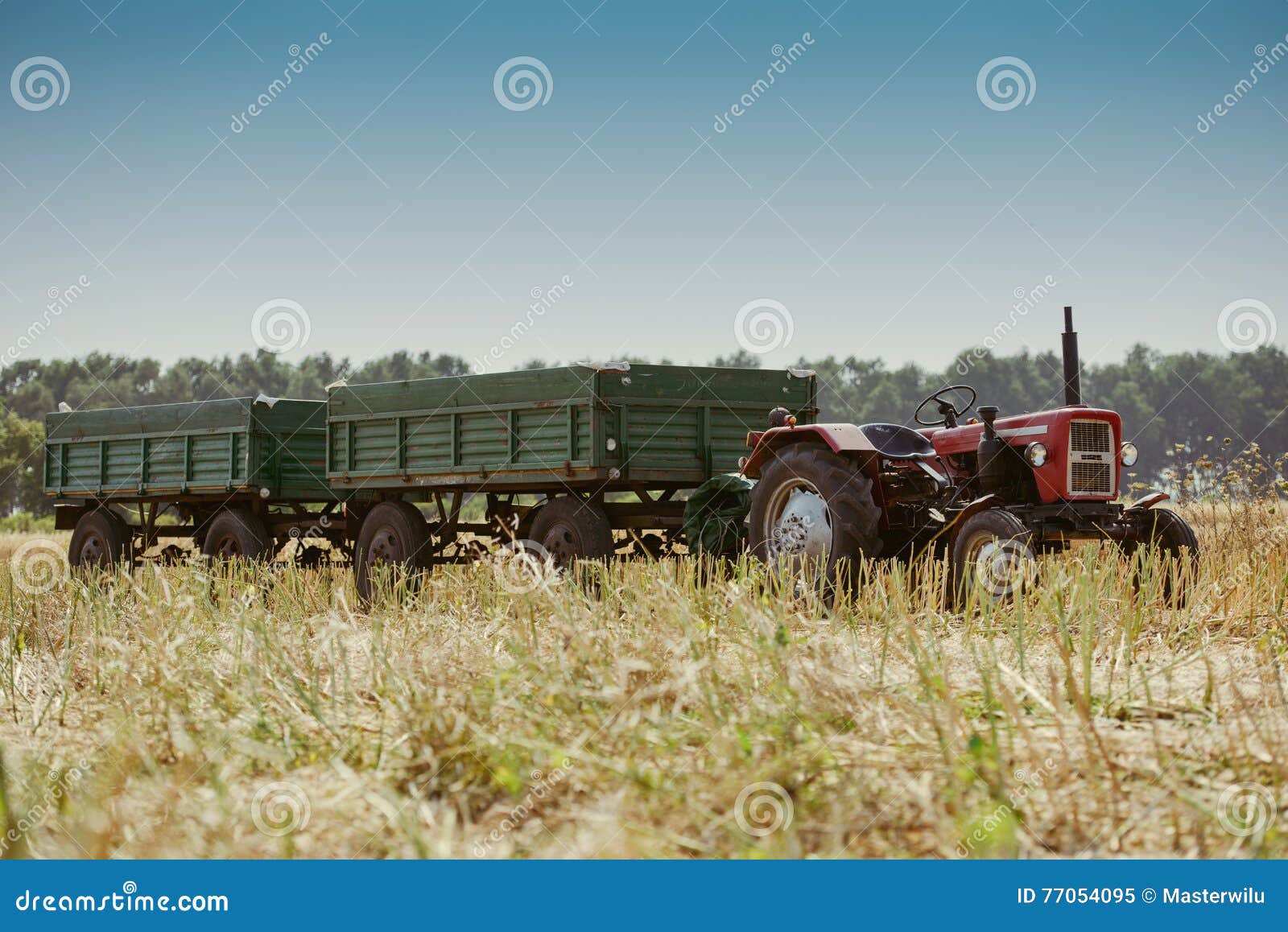 Small tractor with trailer stock image. Image of crop - 77054095