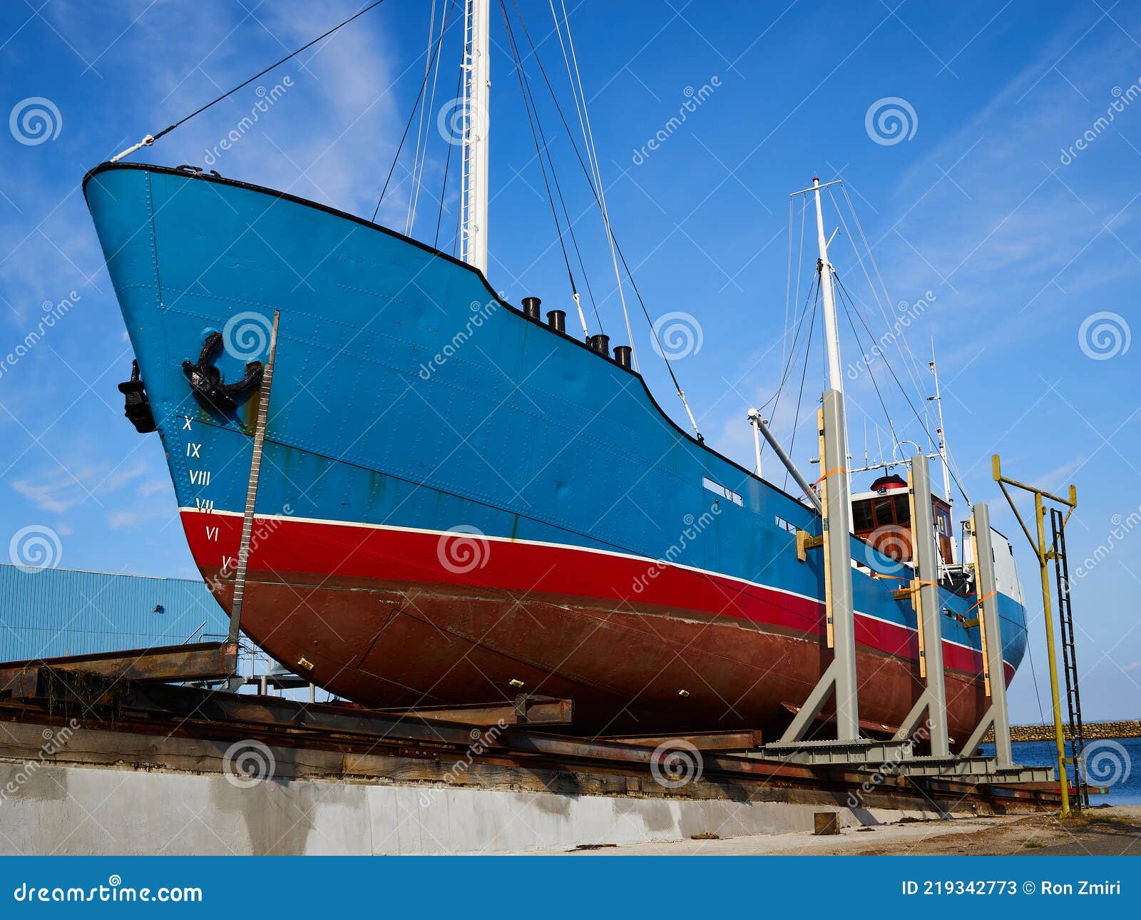 Small Traditional Boat in a Shipyard for Renovations and Maintenance ...