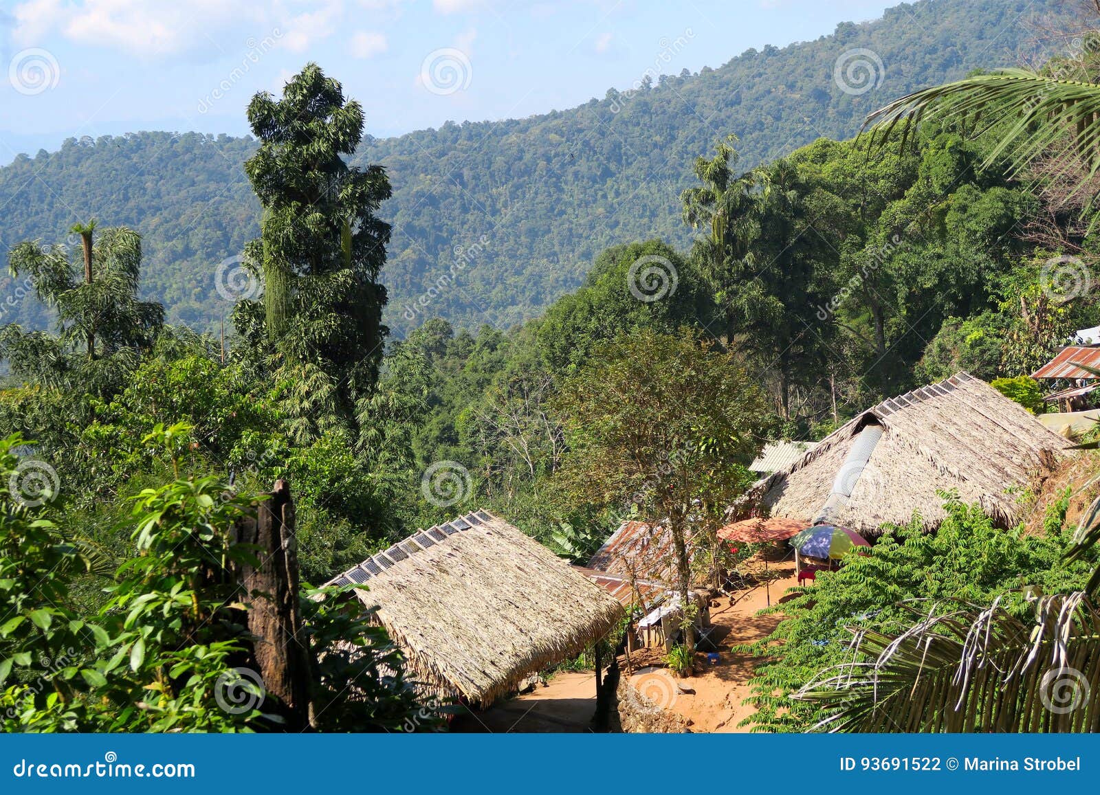 Small Traditional Village in the Forest, in the Mountains Stock Photo ...