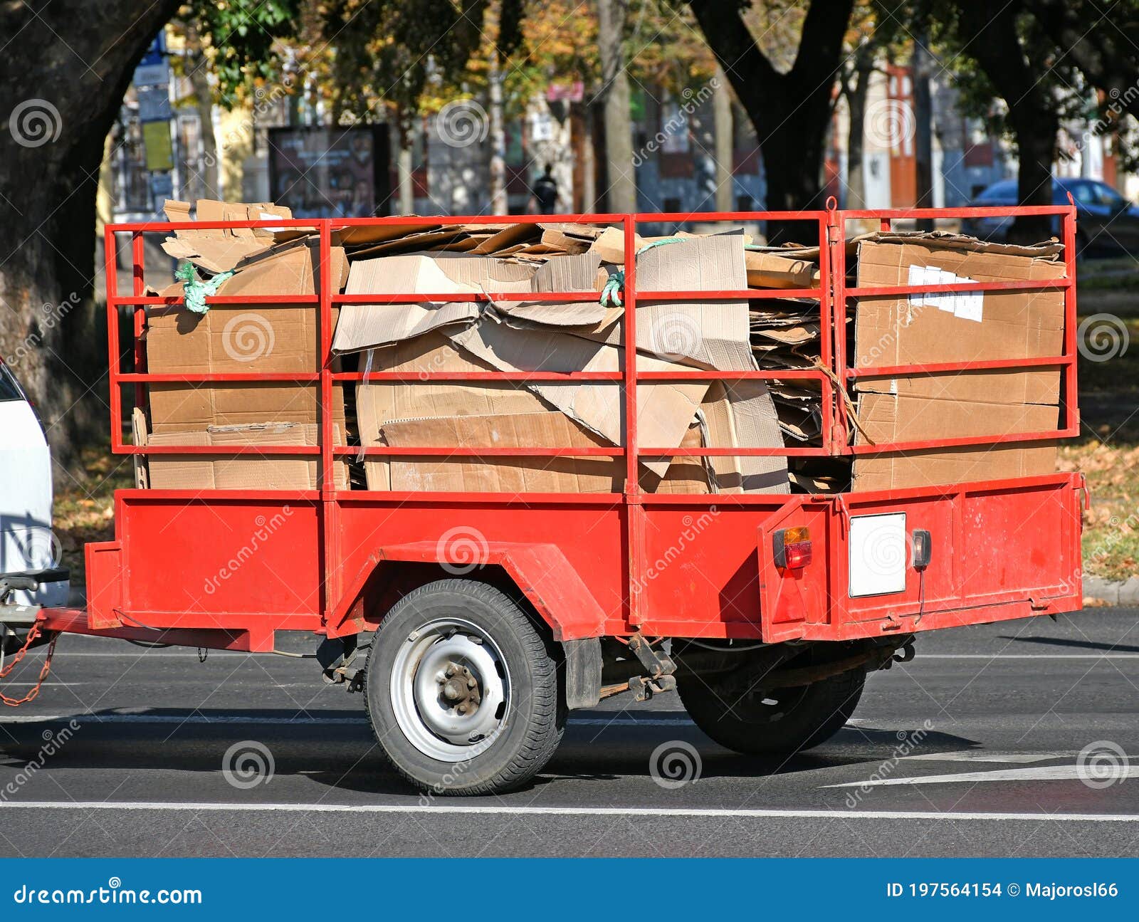 Small Trailer Full of Paper Boxes Stock Photo - Image of small ...