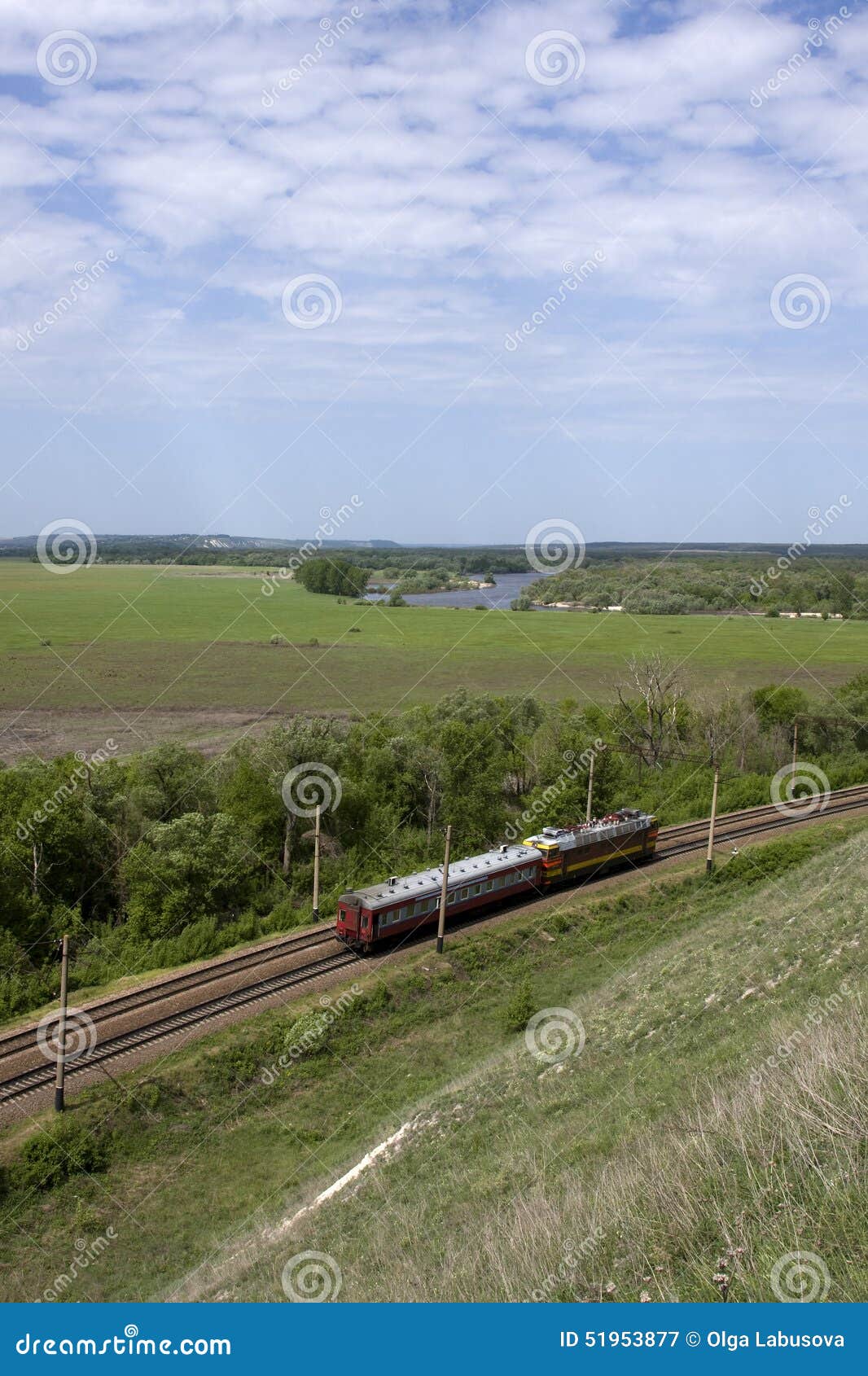 Small Train Rides on the Railroad in Rural Areas Stock Image - Image of ...