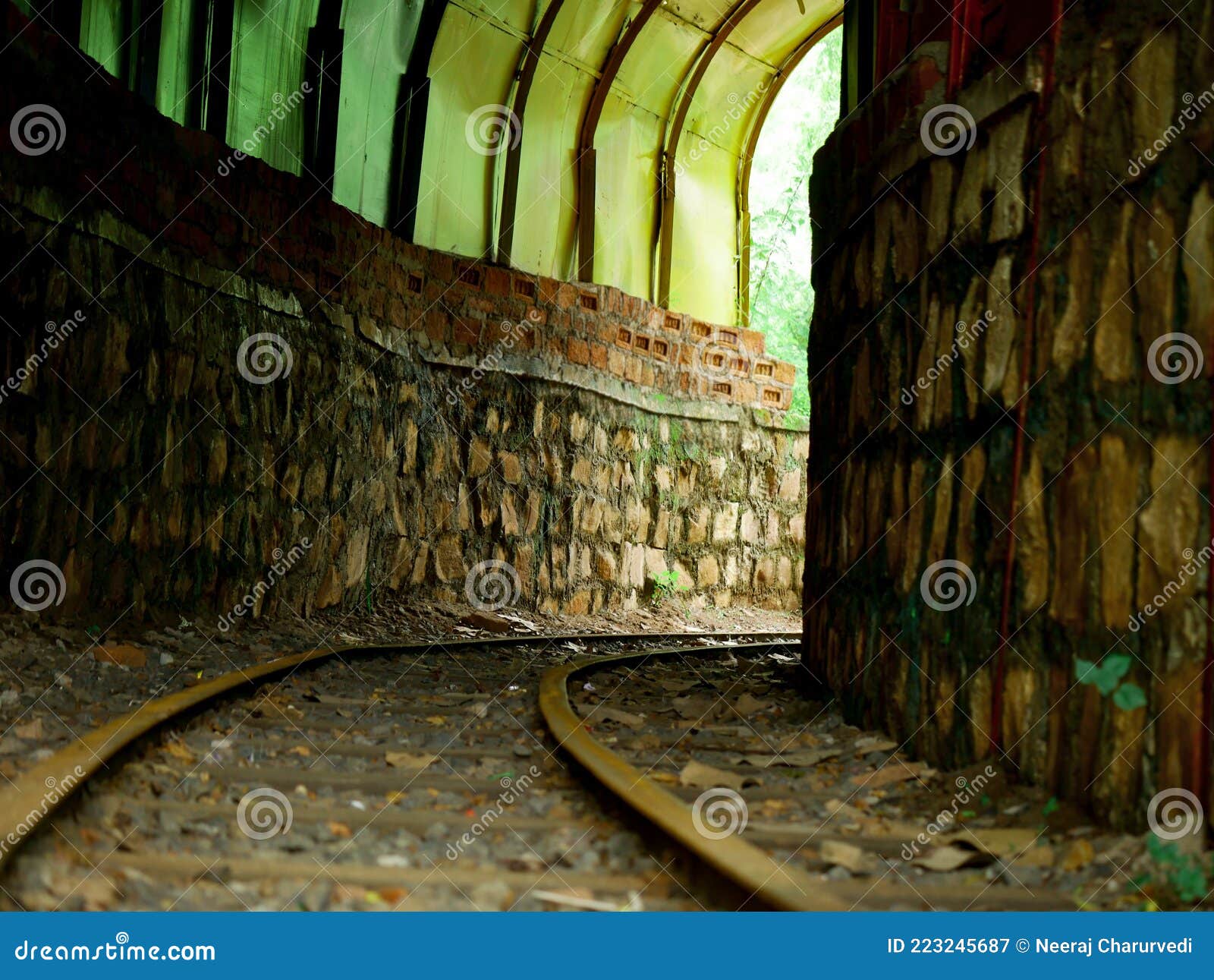 Small Train Roots with Cave Architecture View Stock Image - Image of ...