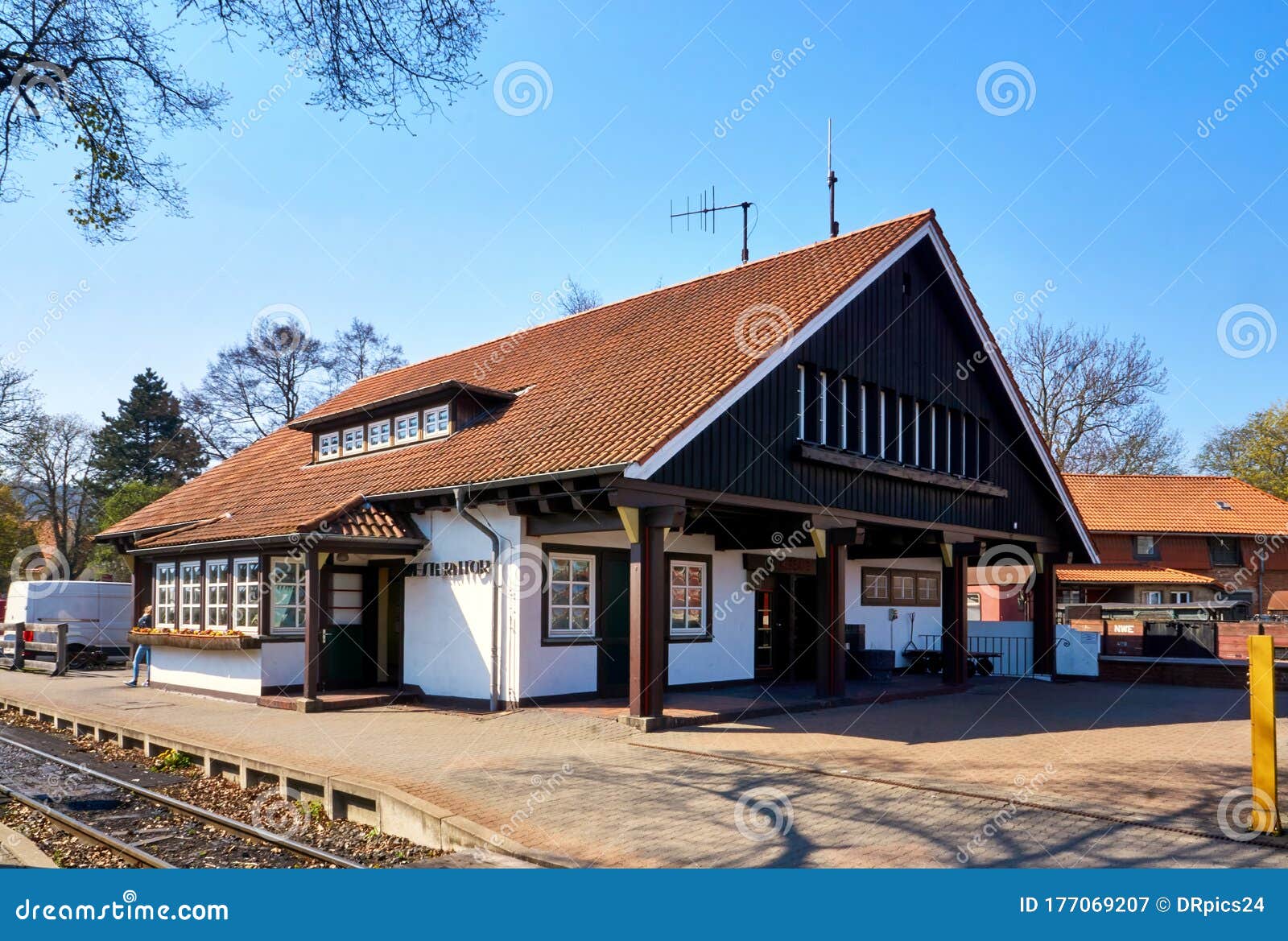 A Small Train Station for the Narrow-gauge Railway in Wernigerode Stock ...