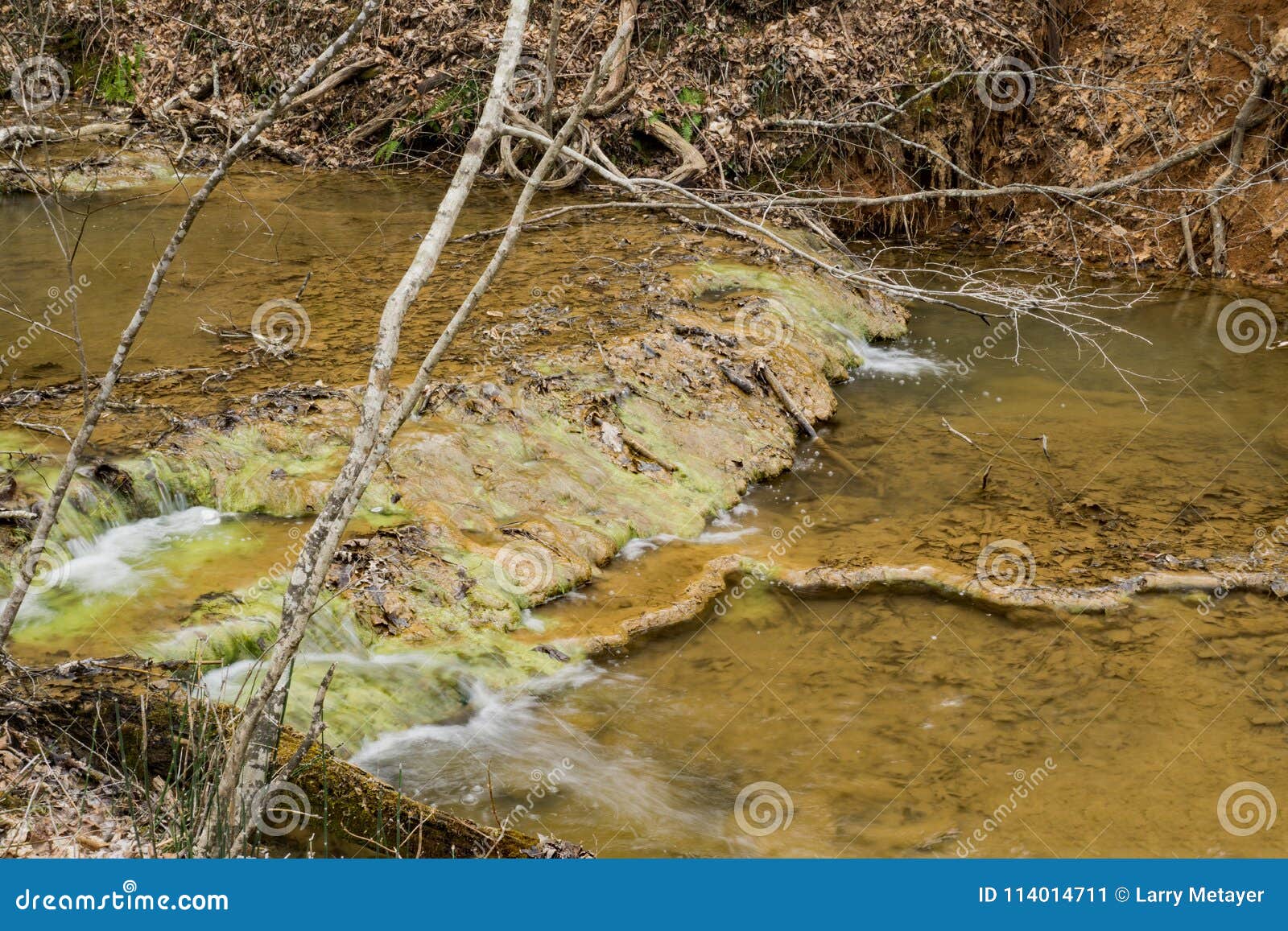 Small Travertine Waterfall Formation Stock Image - Image of cascade ...