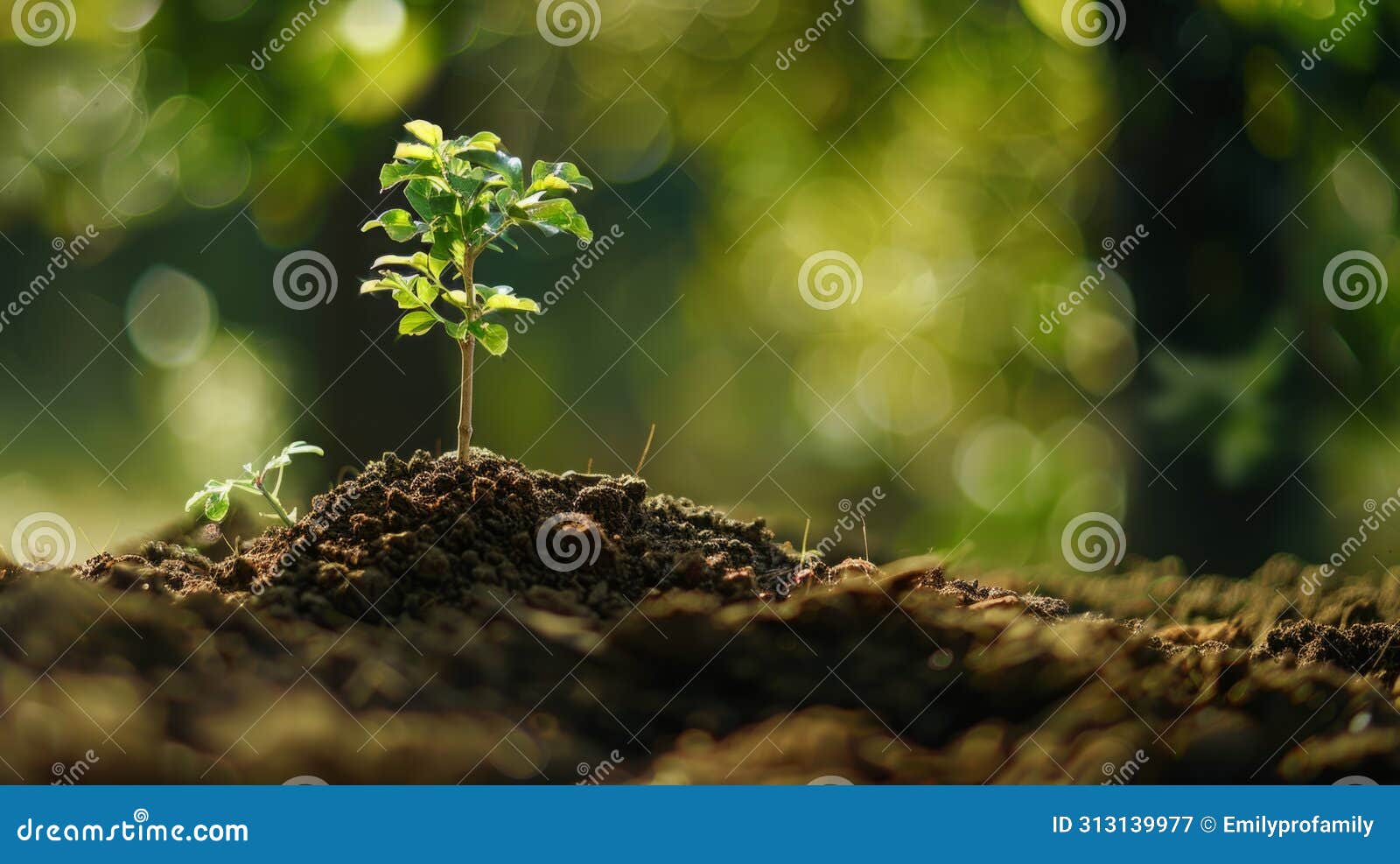 Small Tree Emerging from Ground Stock Image - Image of young, small ...