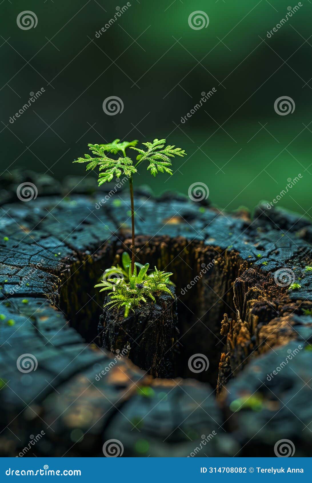 Small Tree is Growing on Dead Tree Stump the Concept of New Life and ...