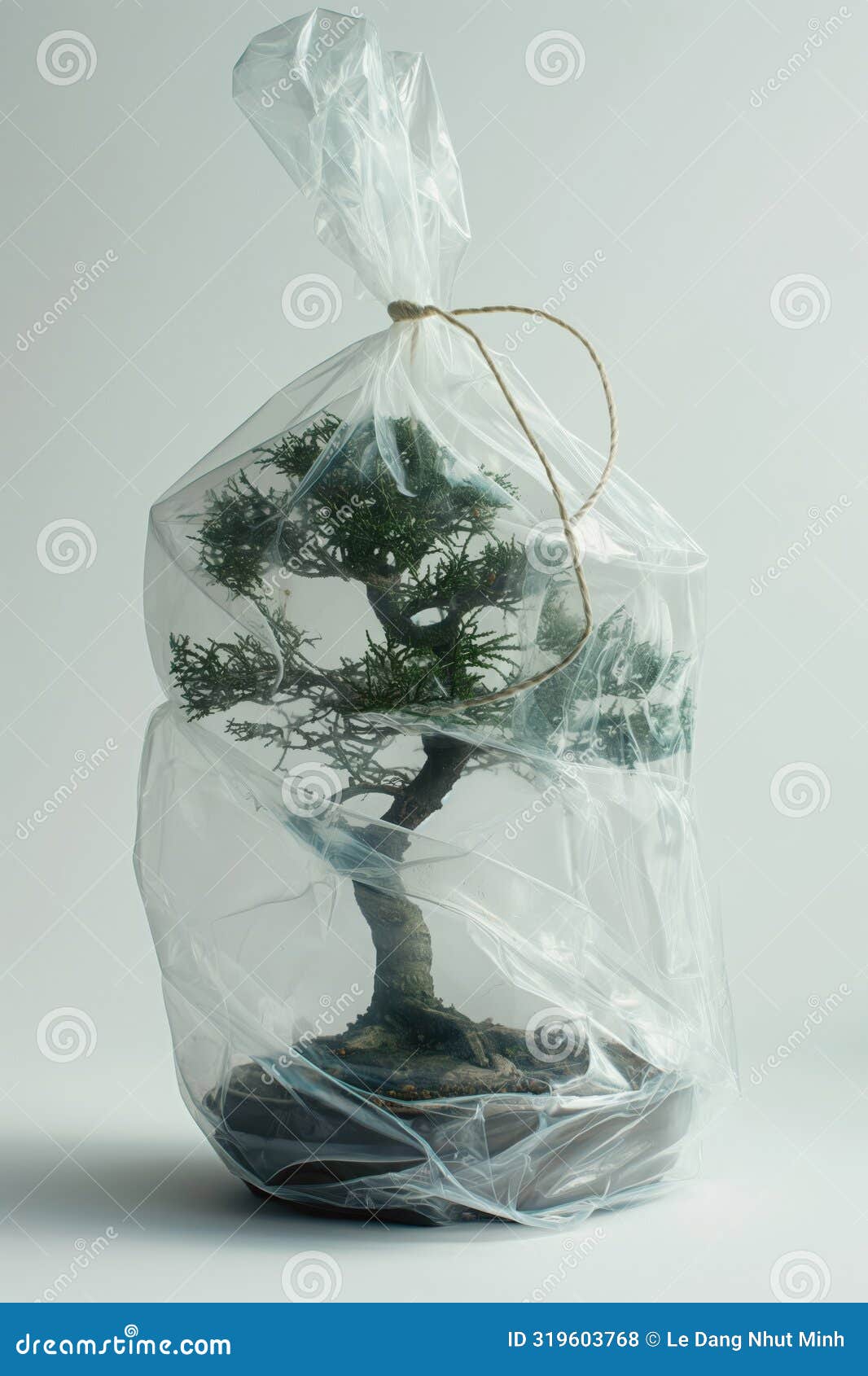 A Small Tree is in a Plastic Bag Stock Photo - Image of design, beauty ...