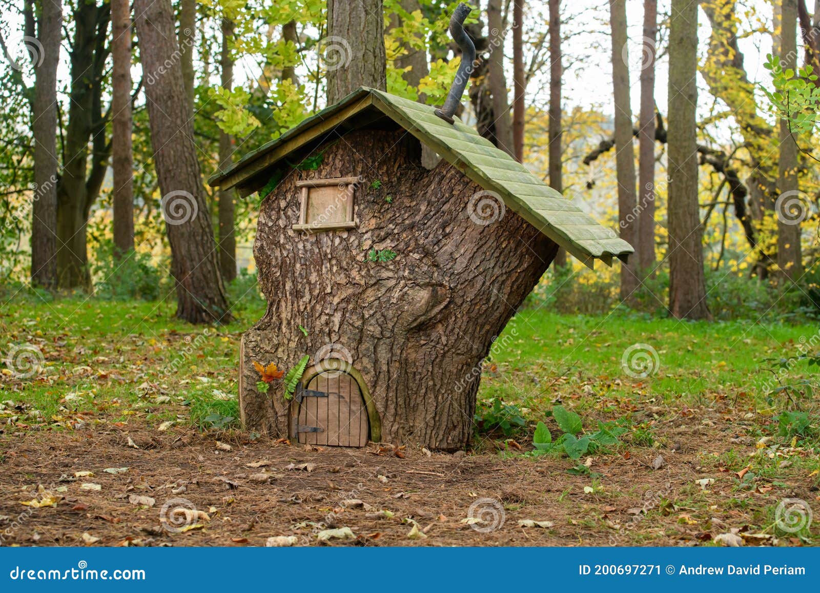 Small Tree Stump House in the Woods Stock Image - Image of outdoors ...