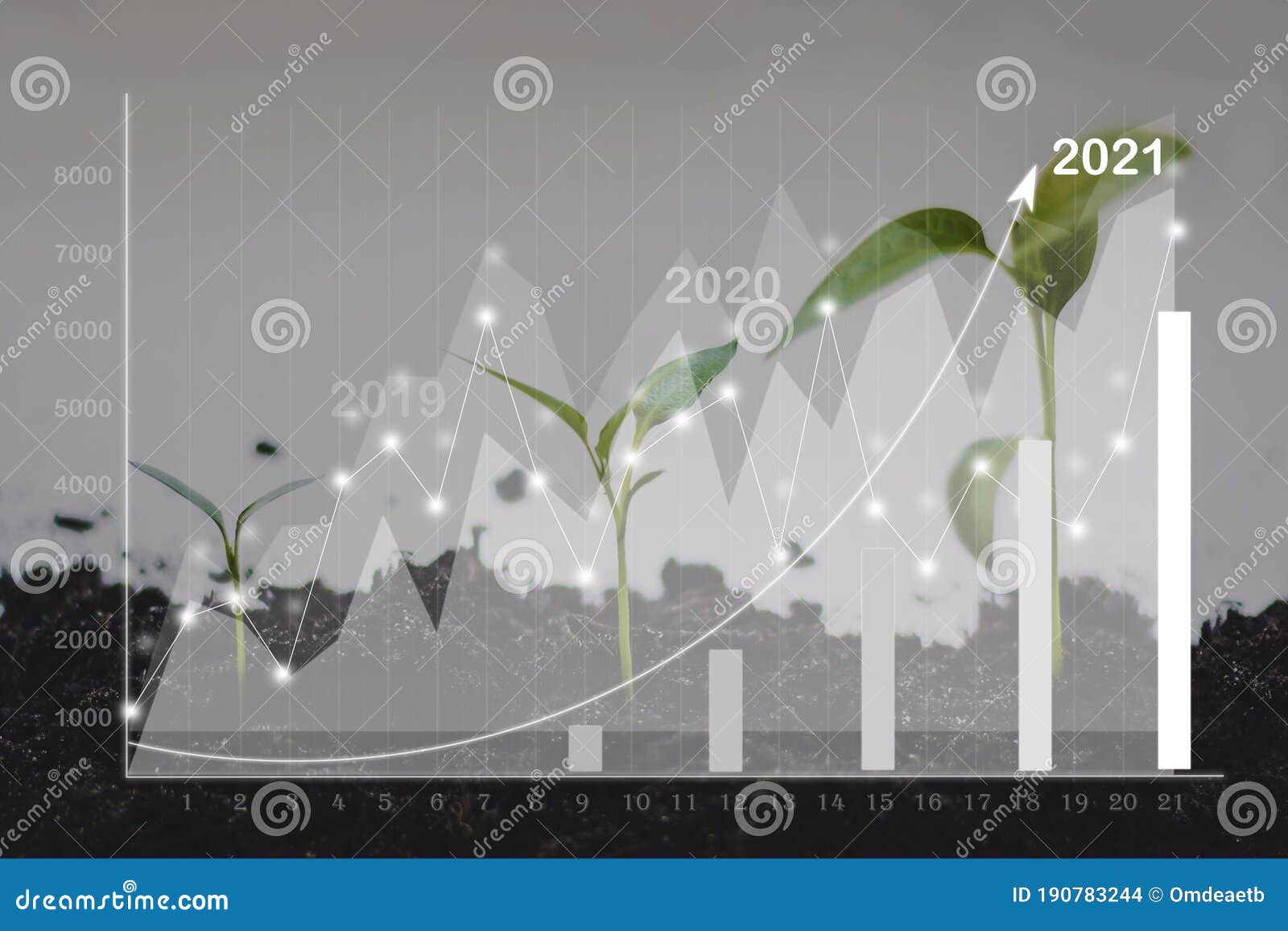 2021. Small Trees of Different Sizes Virtual Hologram Stat, Graph on ...