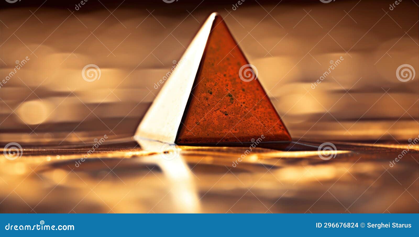 A Small Pyramid Shaped Object Sitting on a Surface, AI Stock ...