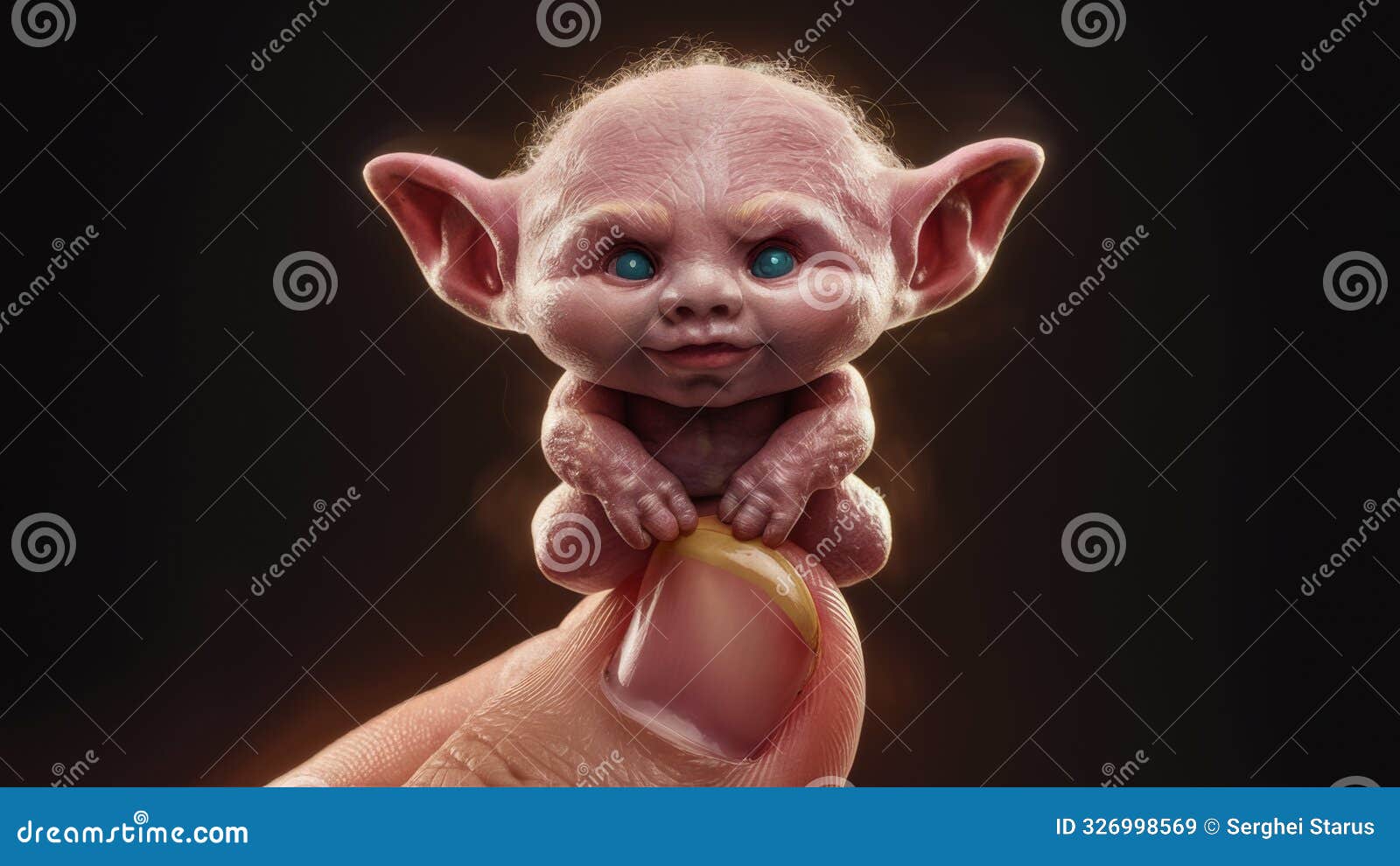 A Small Troll Doll Sitting on Top of a Finger, AI Stock Image - Image ...
