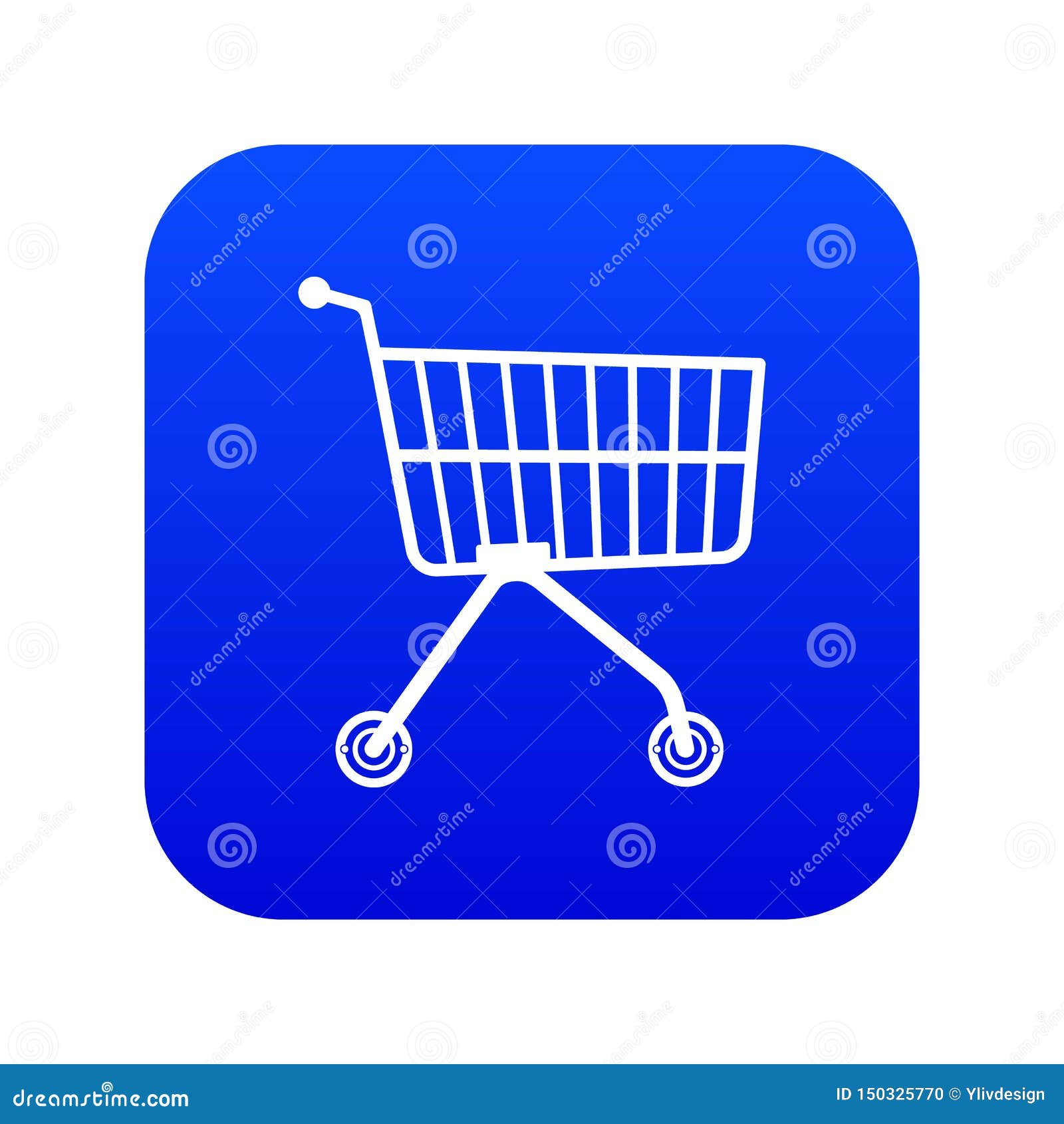 Small Trolley Icon Blue Vector Stock Vector - Illustration of clipart ...