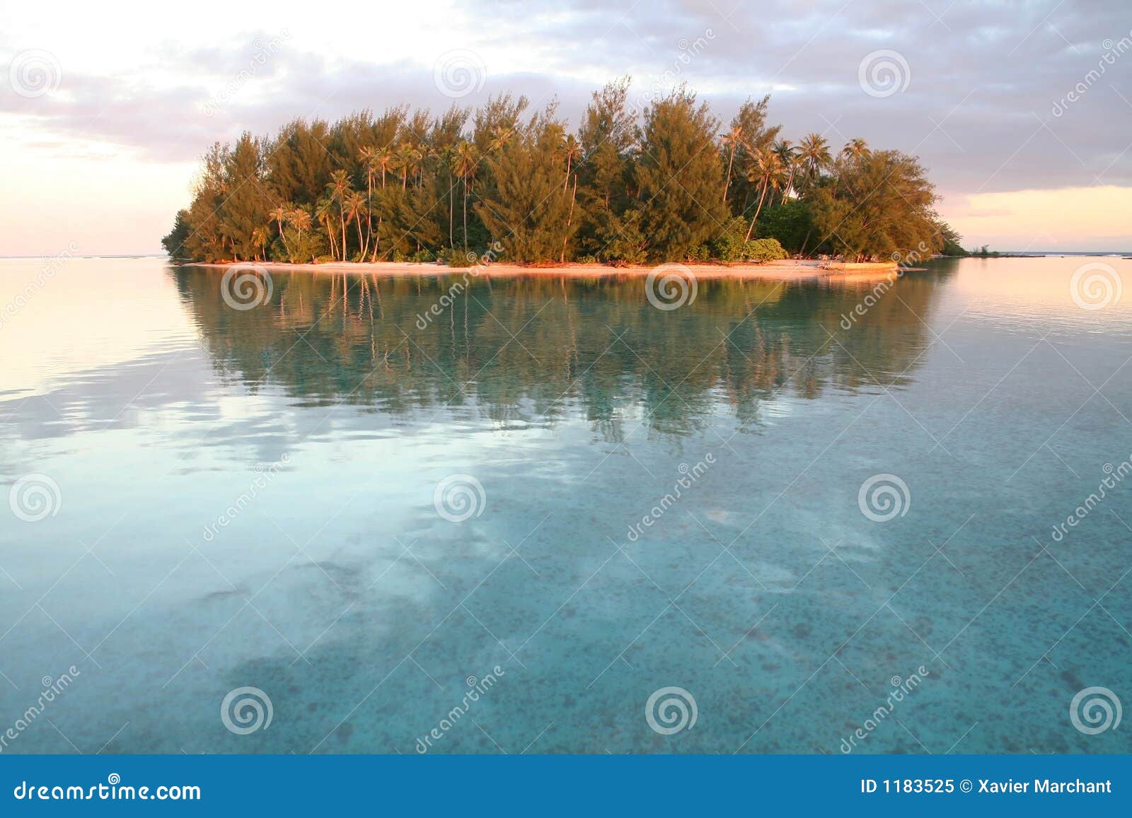 Small Tropical Island at Sunrise Stock Image - Image of charter, cruise ...