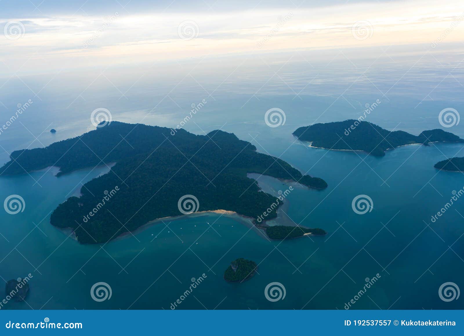 Small Tropical Islands Aerial View from Airplane Stock Image - Image of ...