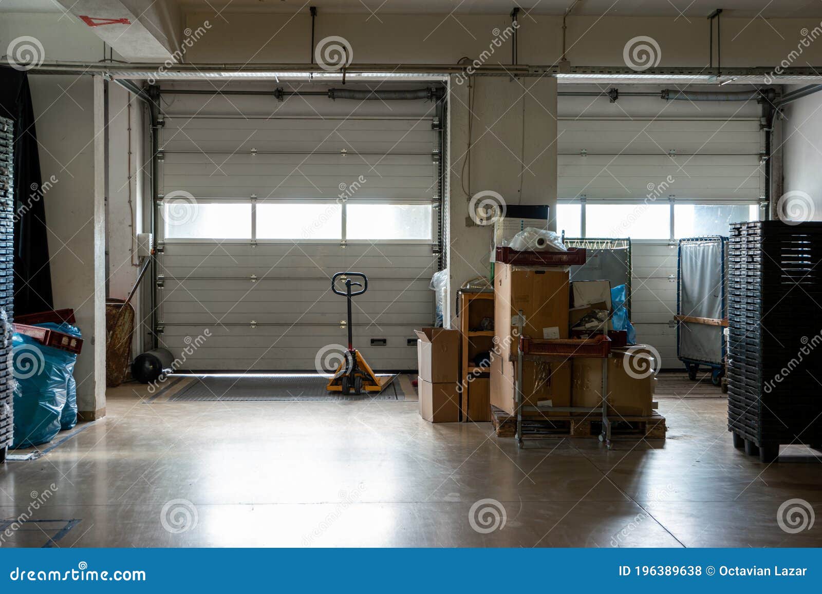 Small Truck Loading Bay Terminals Seen from Inside Small Factory with ...