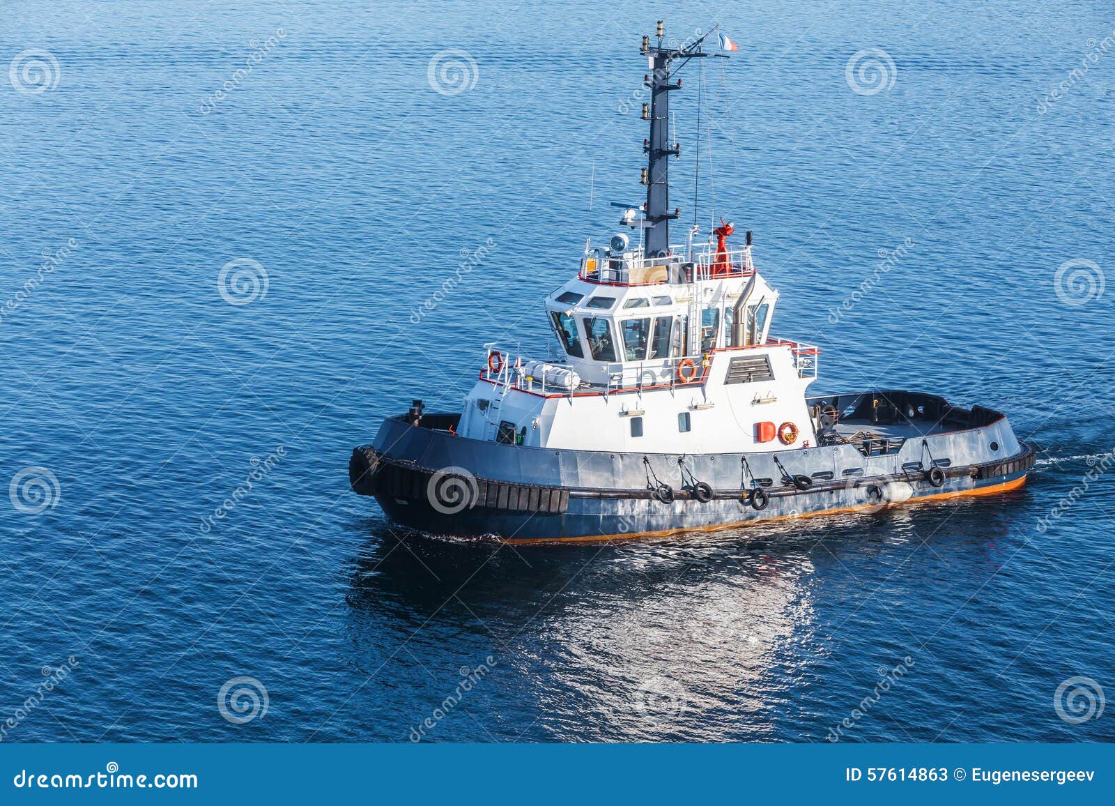 Small Tug Boat with White Superstructure Stock Image - Image of ship ...