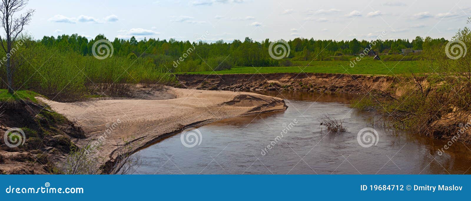 Small twisting river stock photo. Image of field, foliage - 19684712