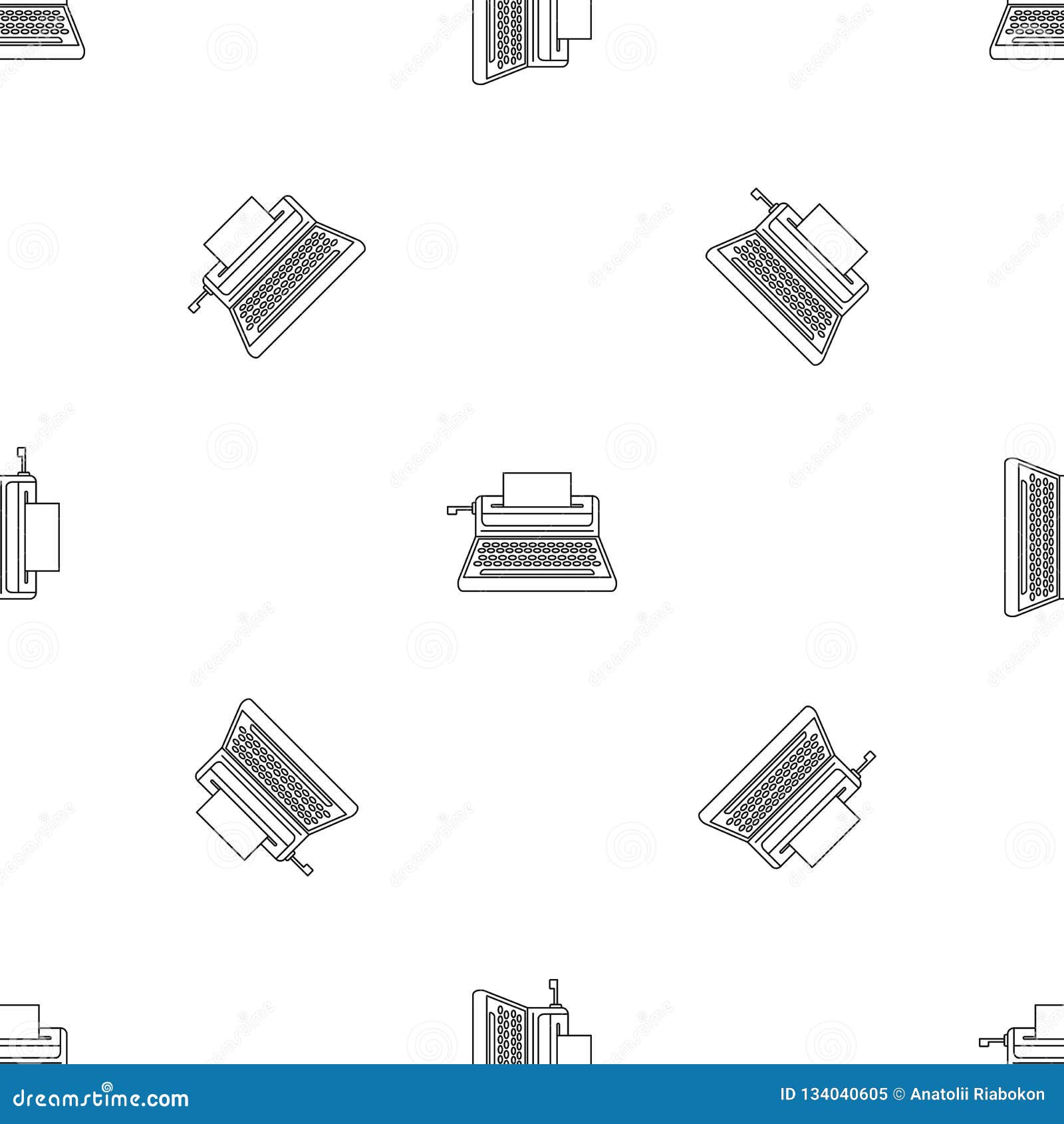 Small Typewriter Icon, Outline Style Stock Vector - Illustration of ...